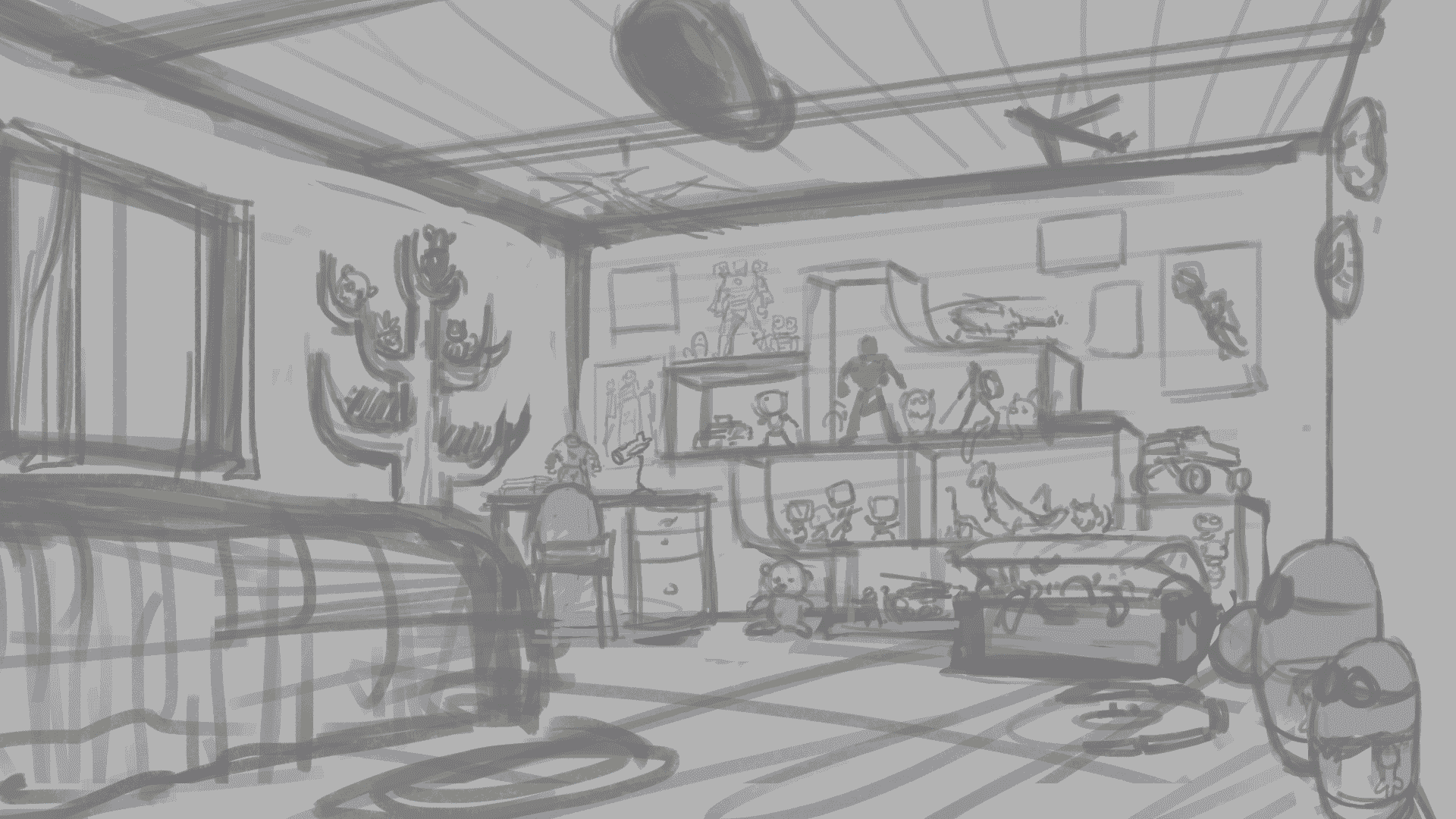 how to draw a toy room