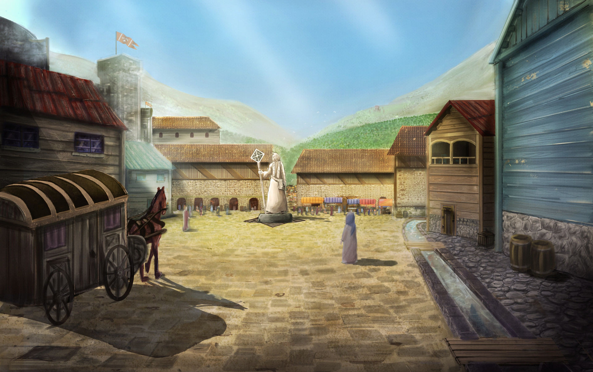 ArtStation - Environment Market Scene #conceptart