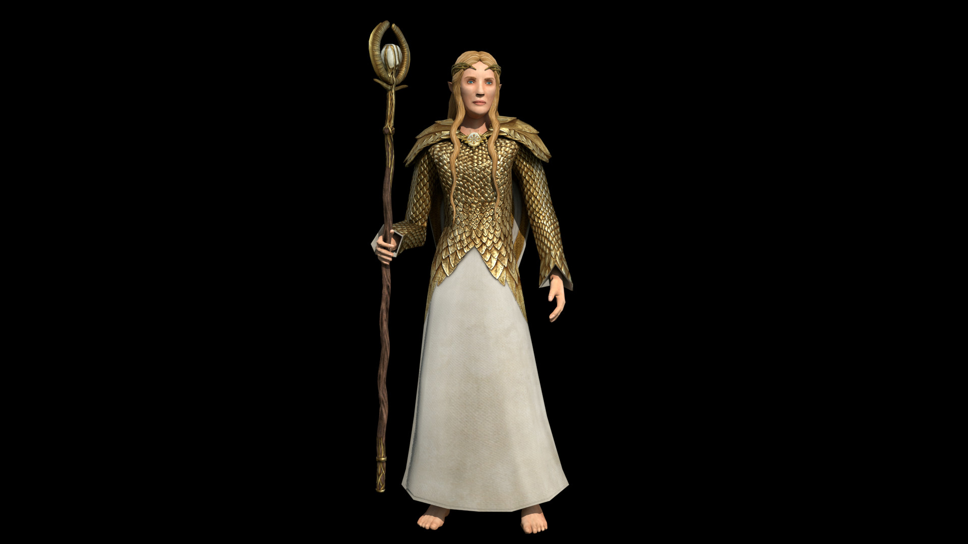 Louis Vaney - Galadriel in Battle Armour for fan game