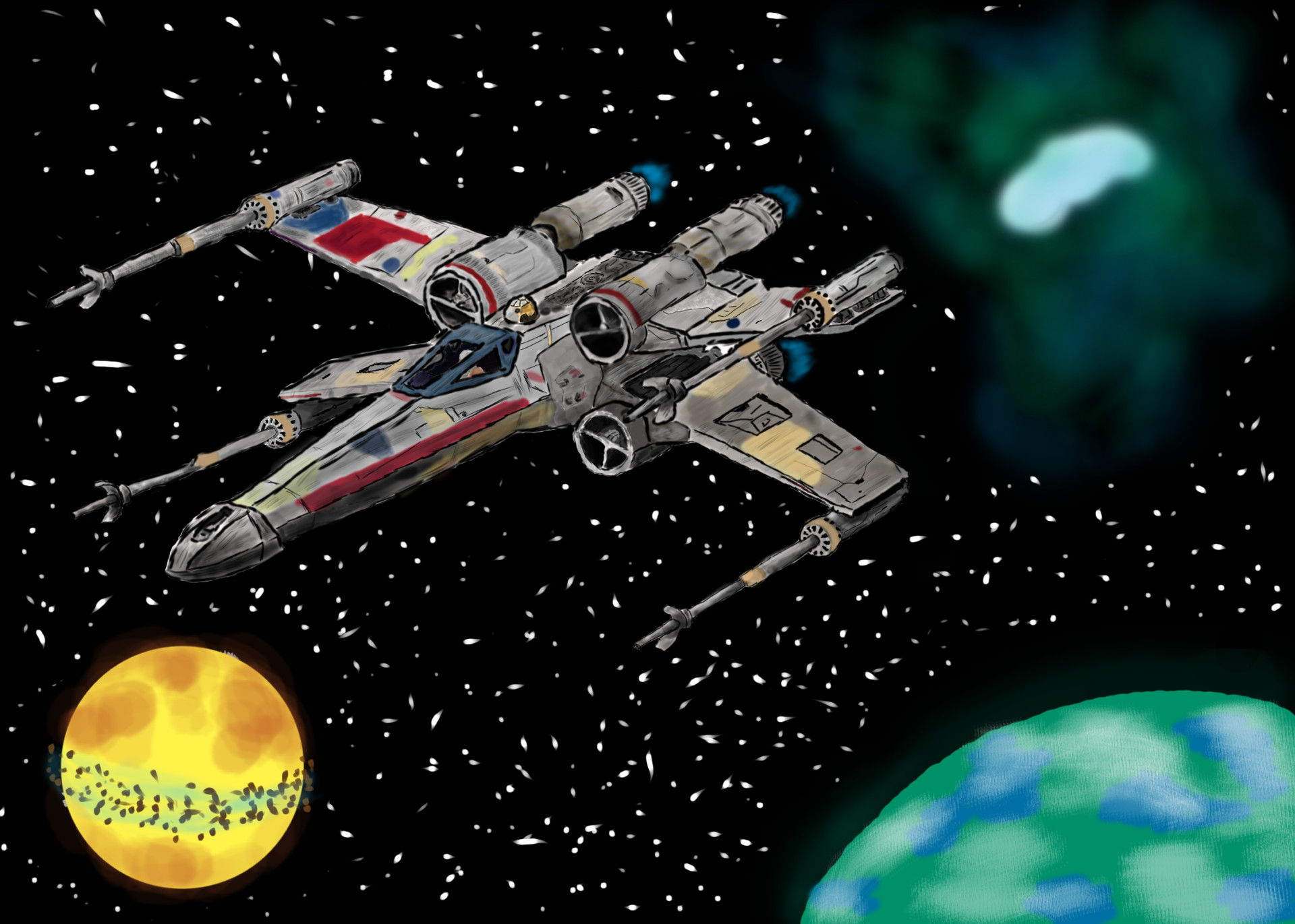 ArtStation - X-wing in space