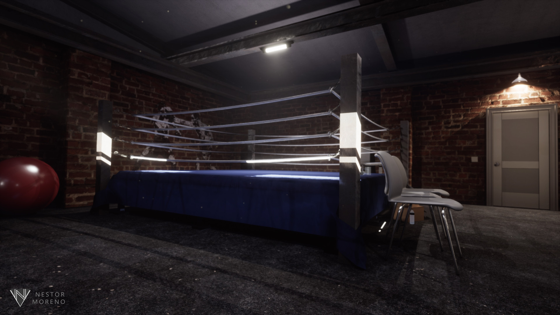 Néstor Moreno - Boxing gym in an old basement [UE4]