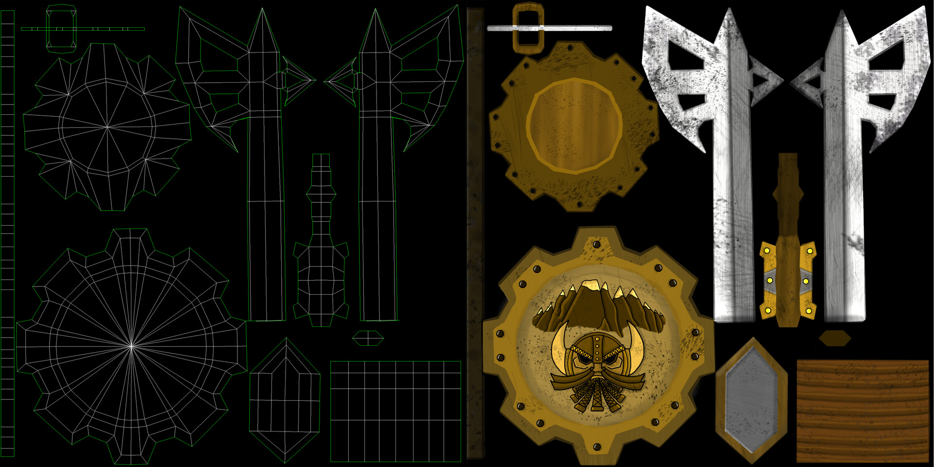 ArtStation - Sword and Shield Project: UV/Diffuse Template
