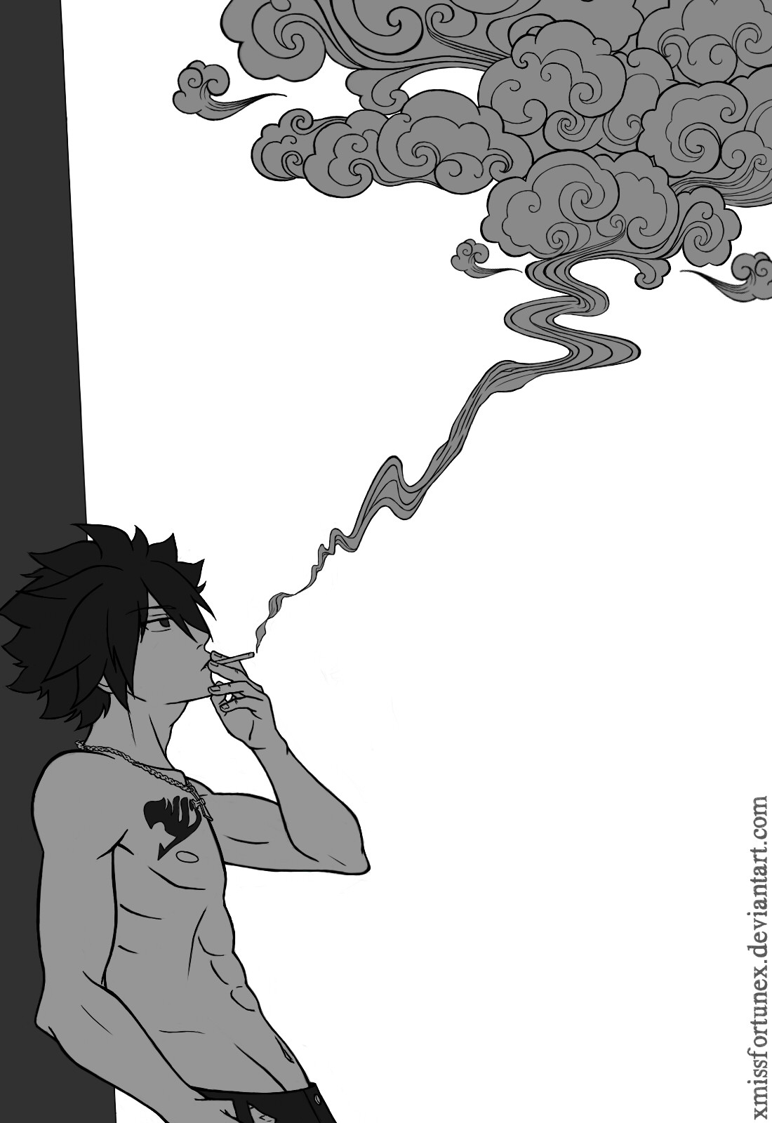 does gray fullbuster smoke