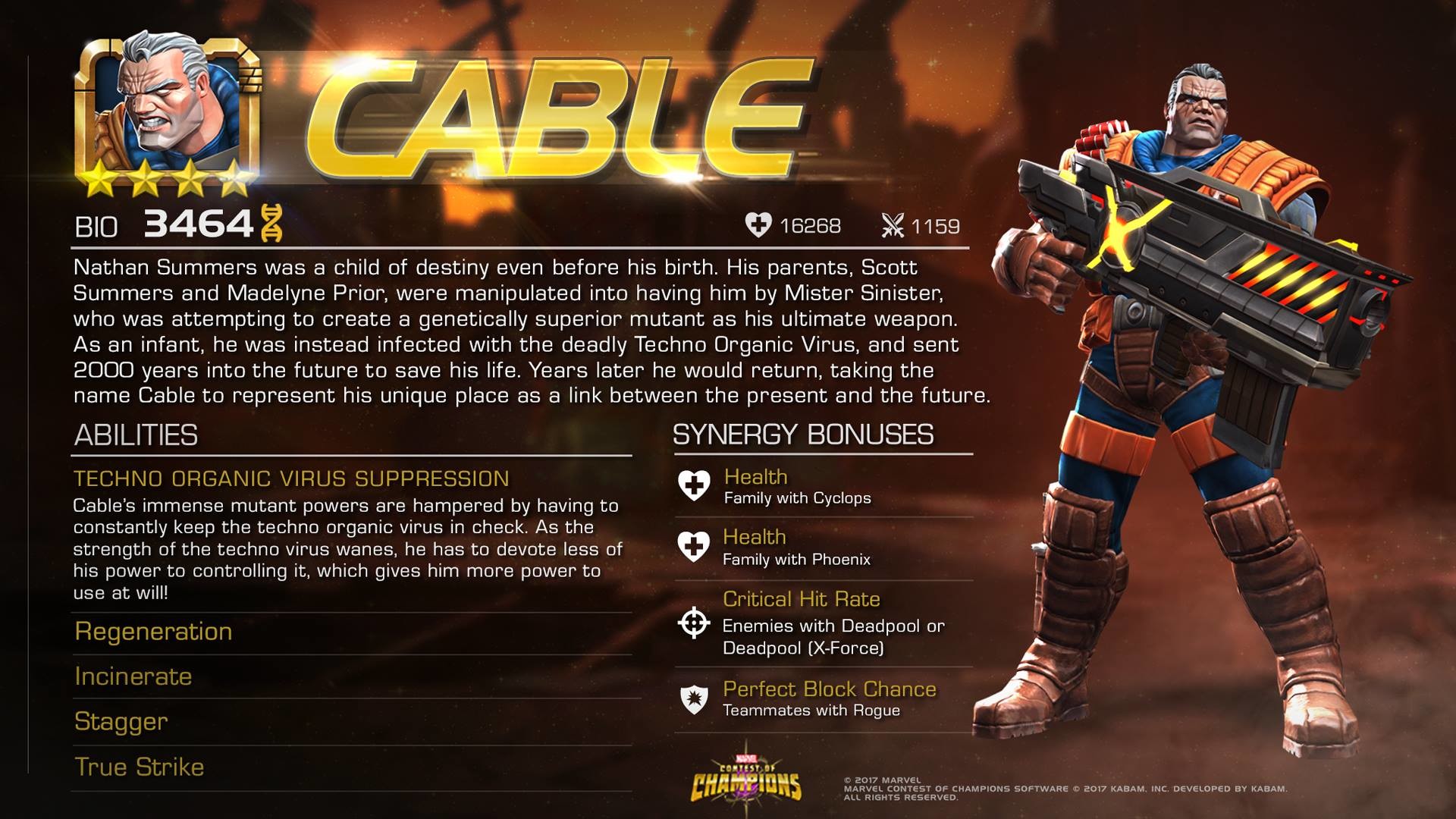 Deadpool Game Cable Bio
