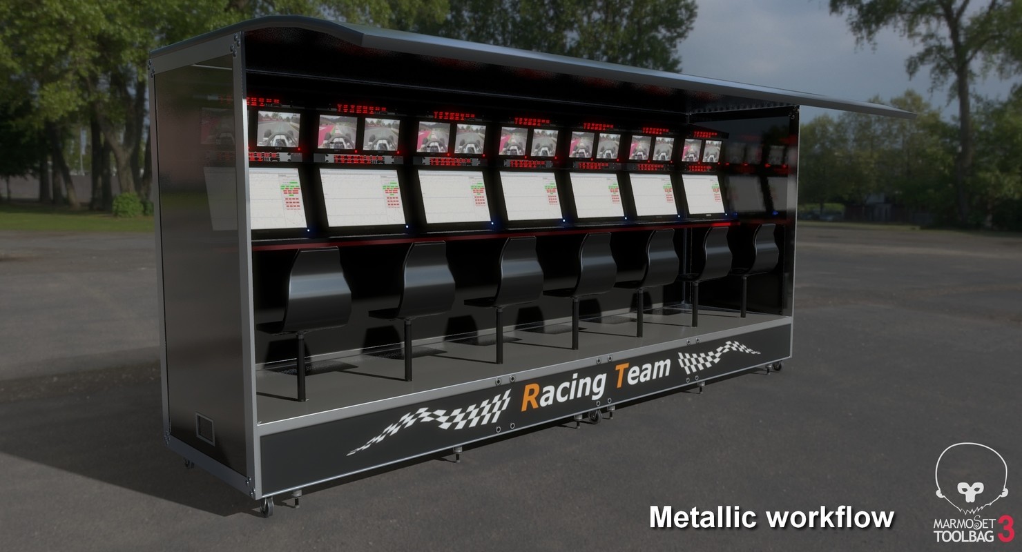 OpticalDreamSoft - Race Track Pit Wall Stand 3D model