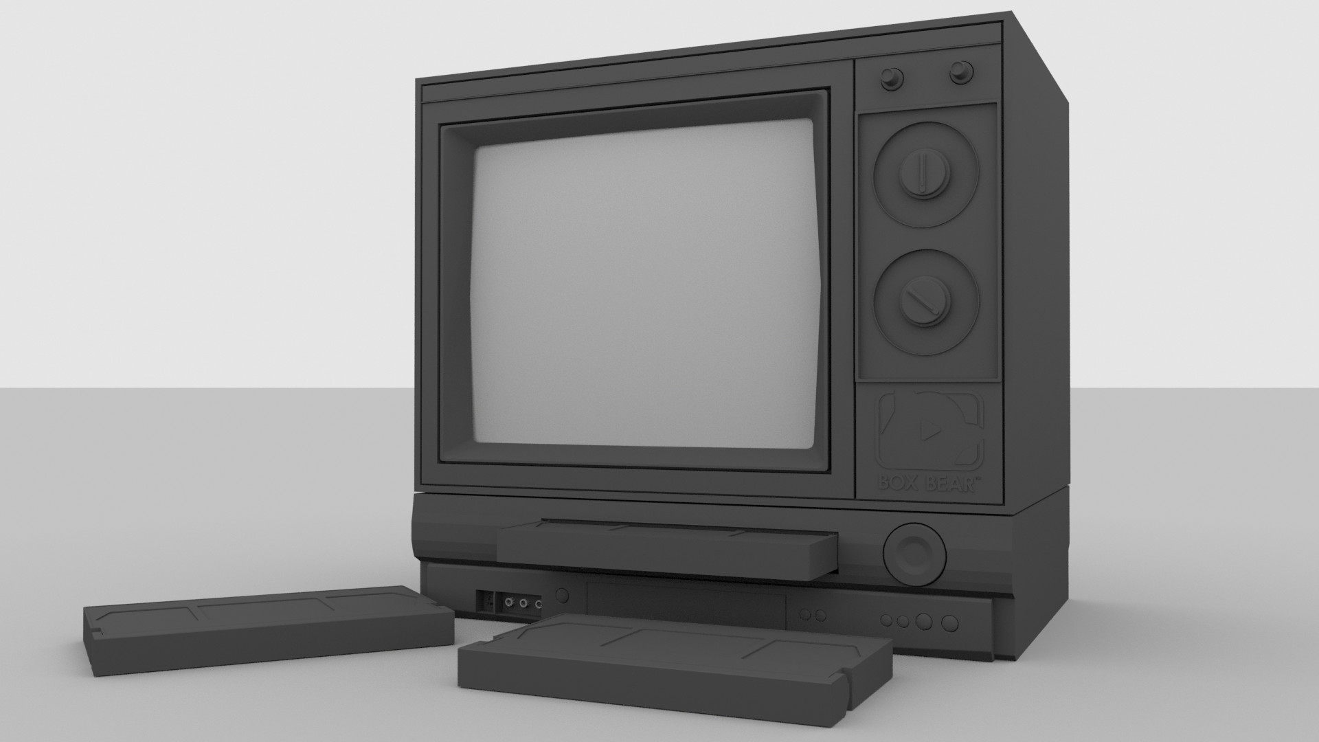ArtStation - Old Tv and Vhs - a night in