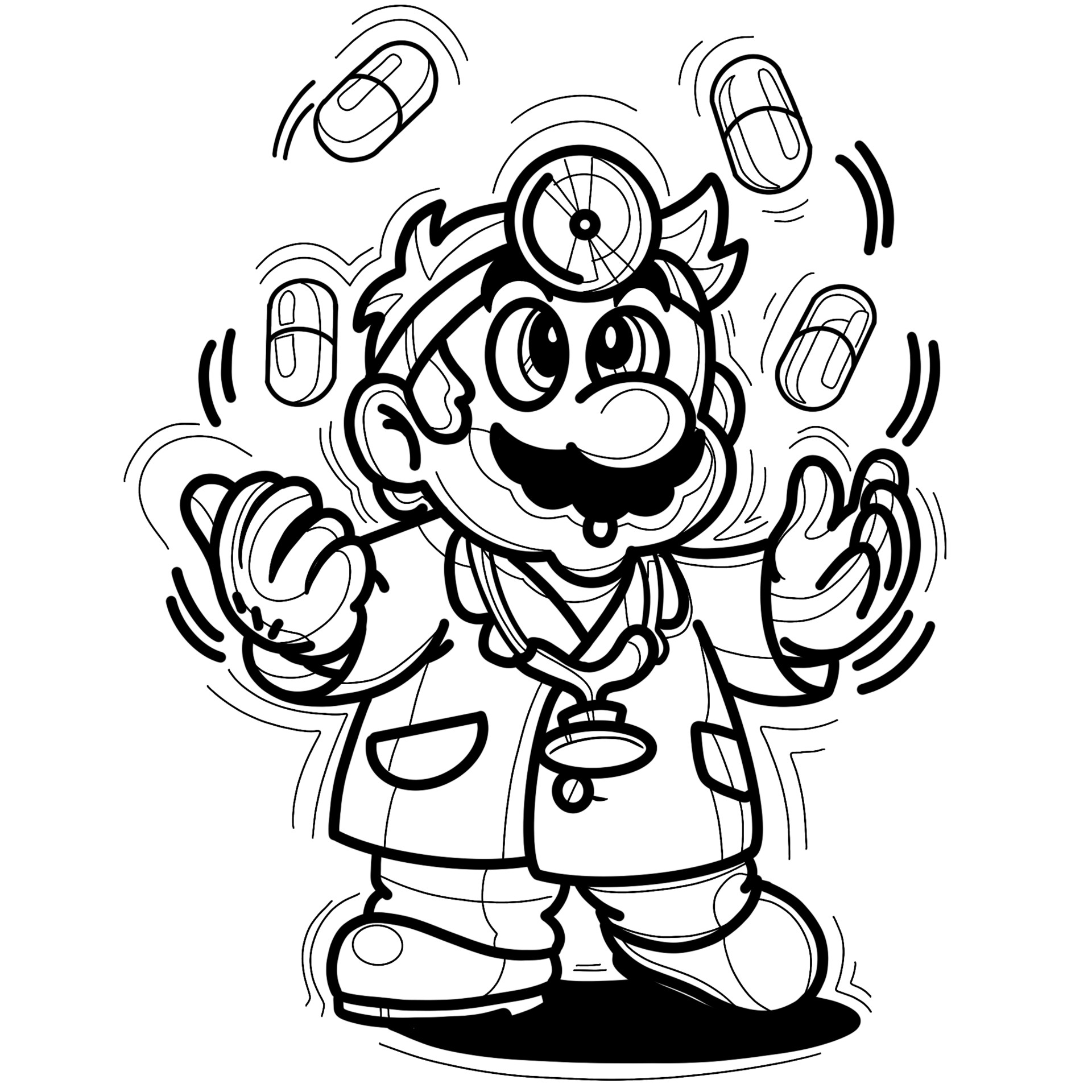 doctor mario coloring pages