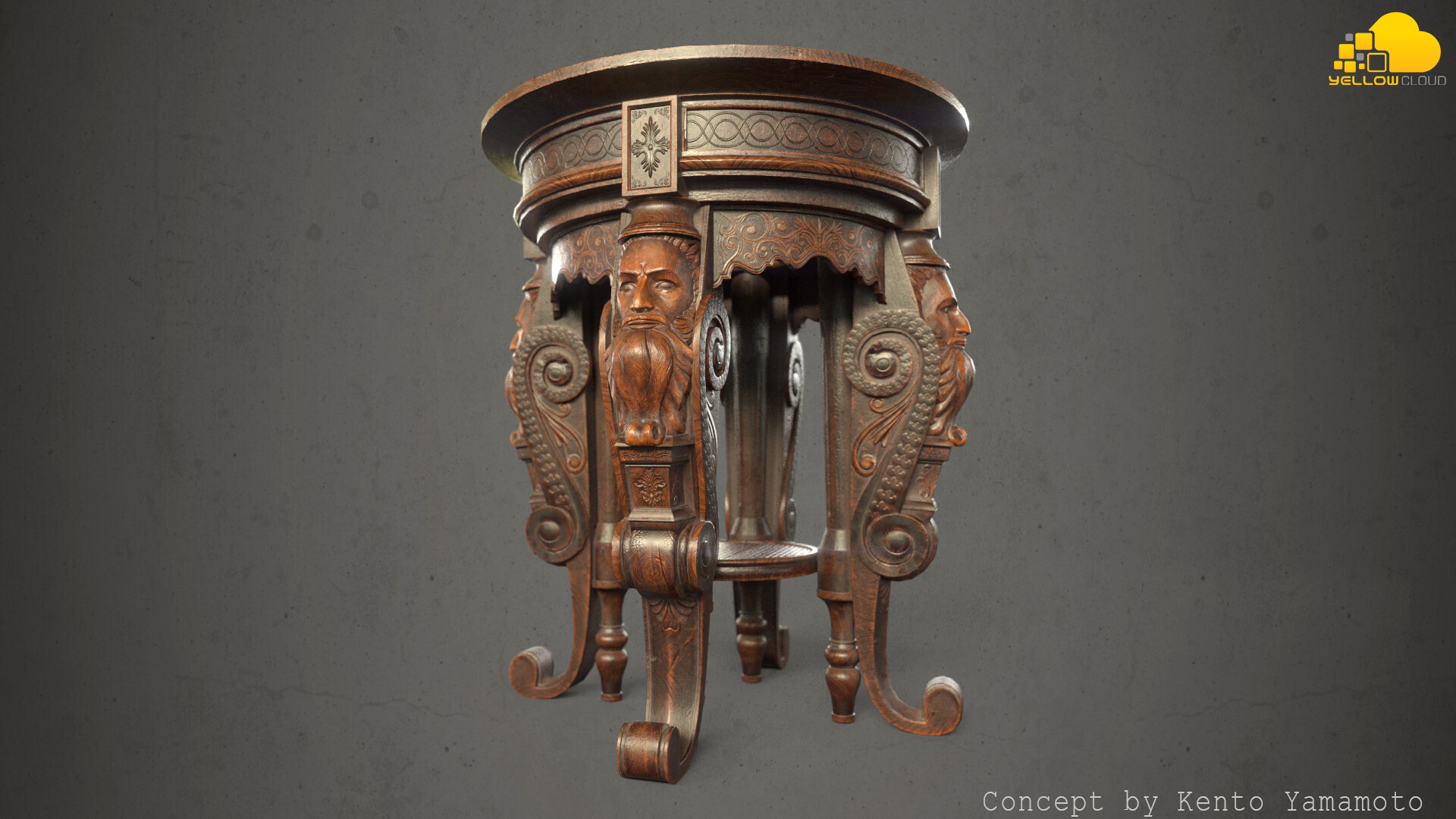ArtStation - Wooden round table- Game Art