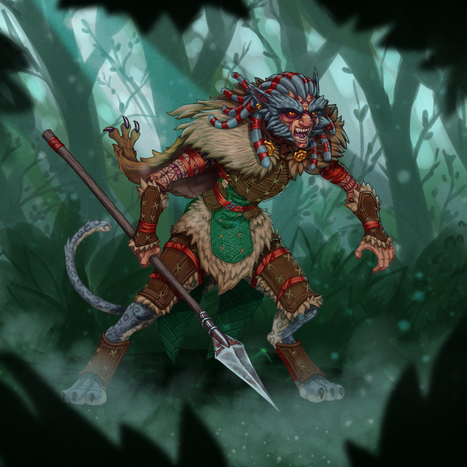 ArtStation - Forest Catfolk Hunter