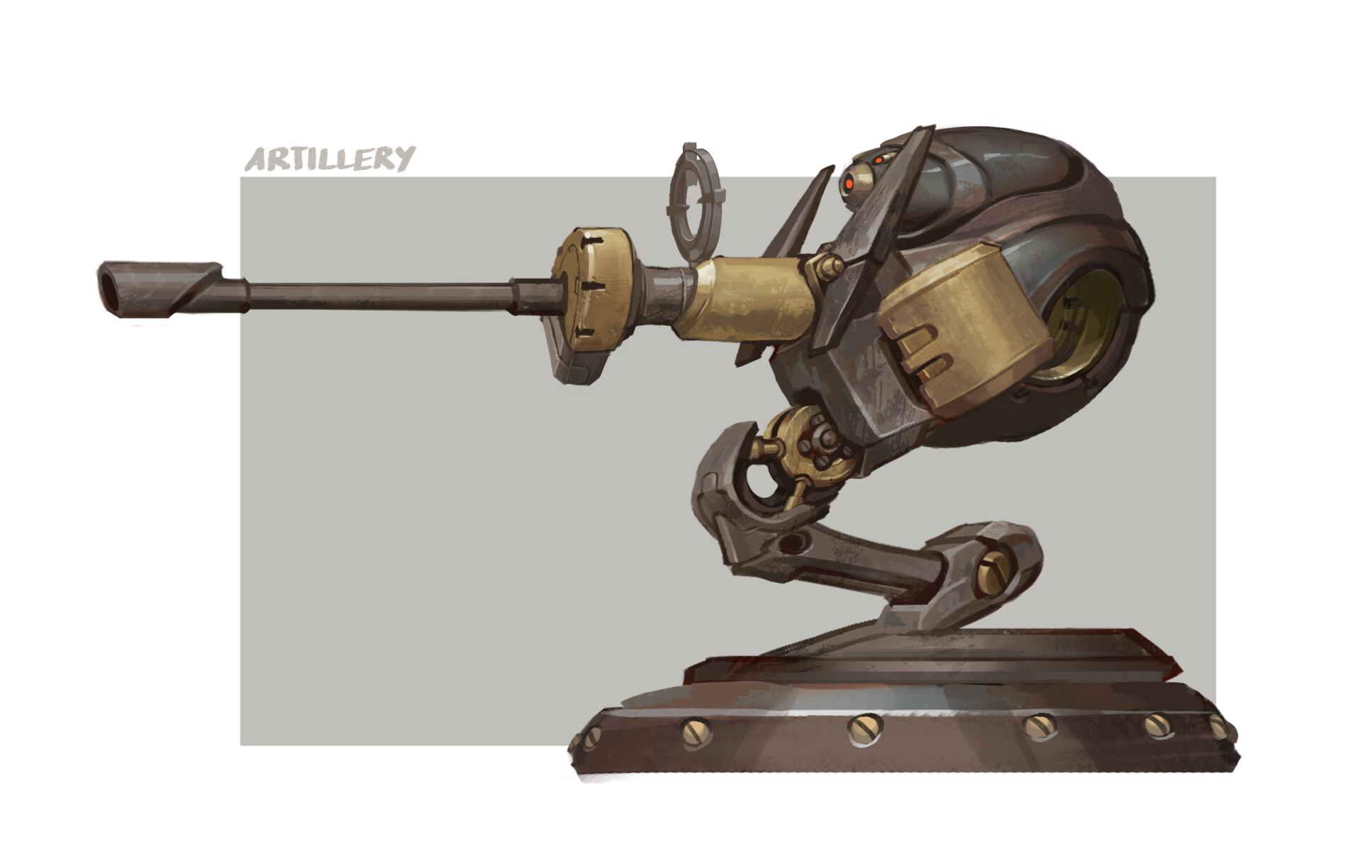 Tianyi Liu - Dieselpunk Turret Weapon Designs