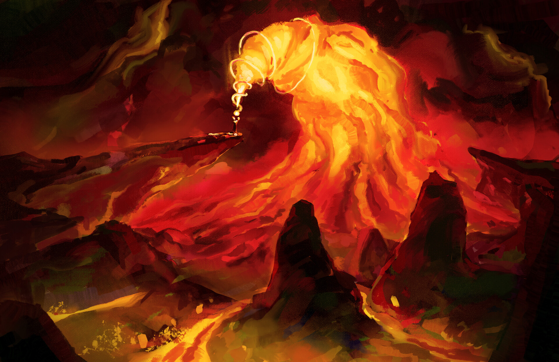 ArtStation - Sketch - Lava Summon