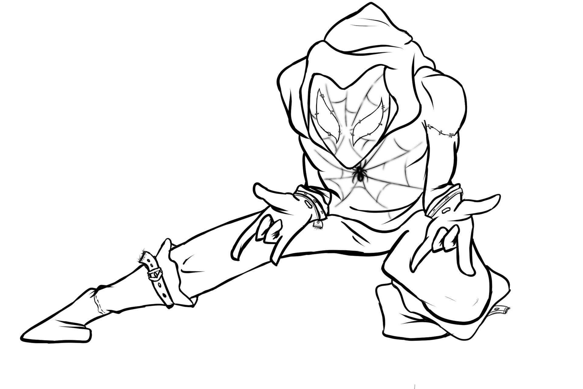 spider man homemade suit coloring pages