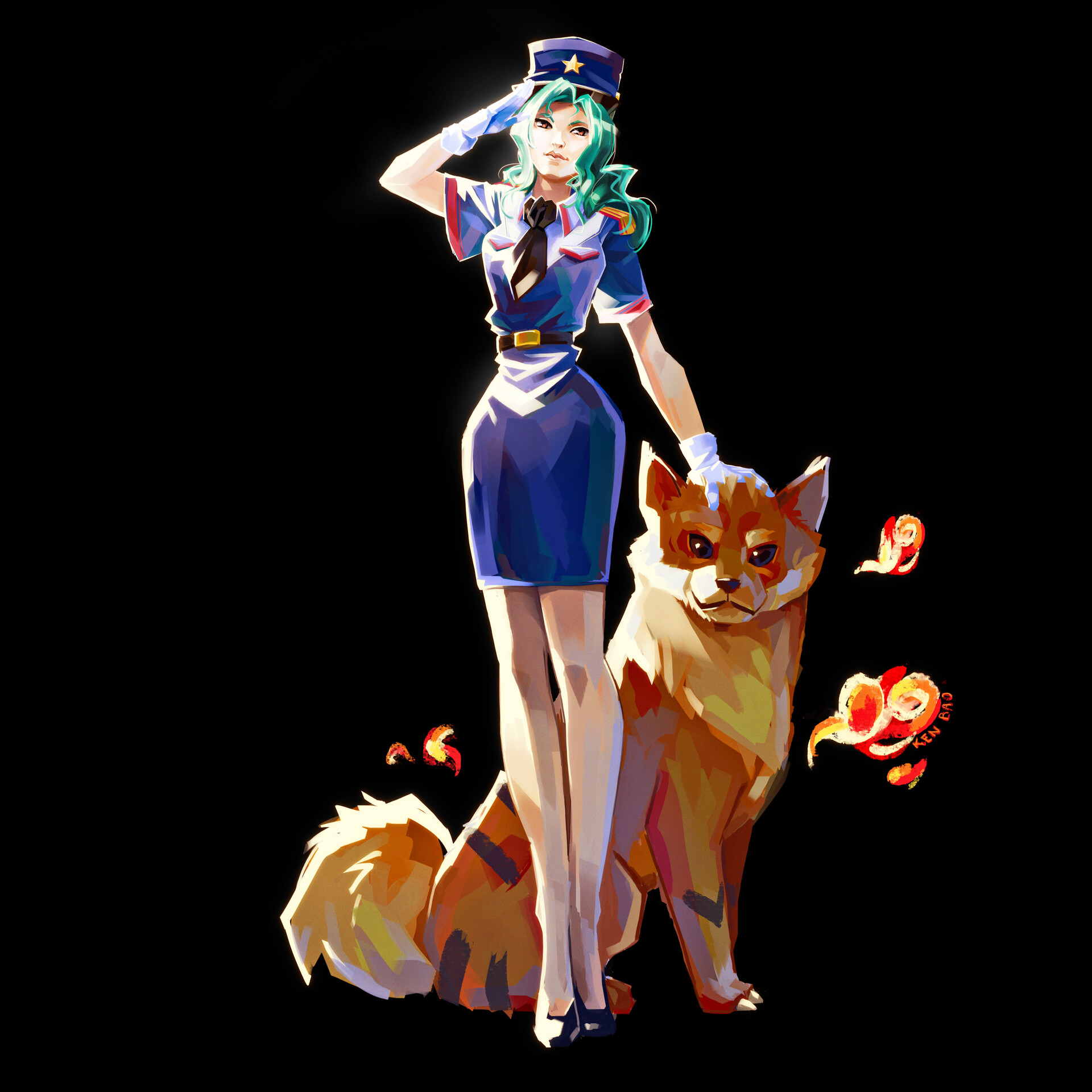 ArtStation - Officer Jenny and his faithful Growlithe