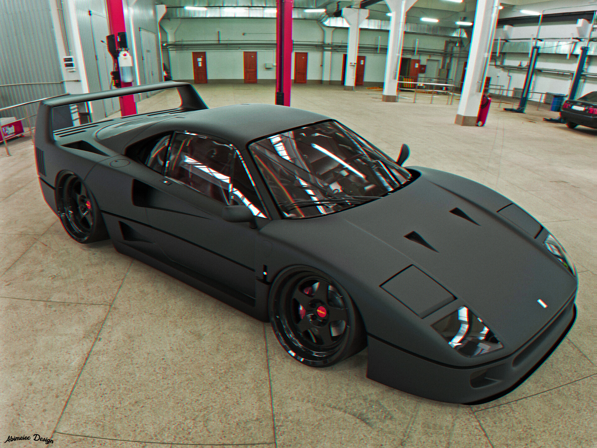 ArtStation - Hellcat powered Ferrari F40