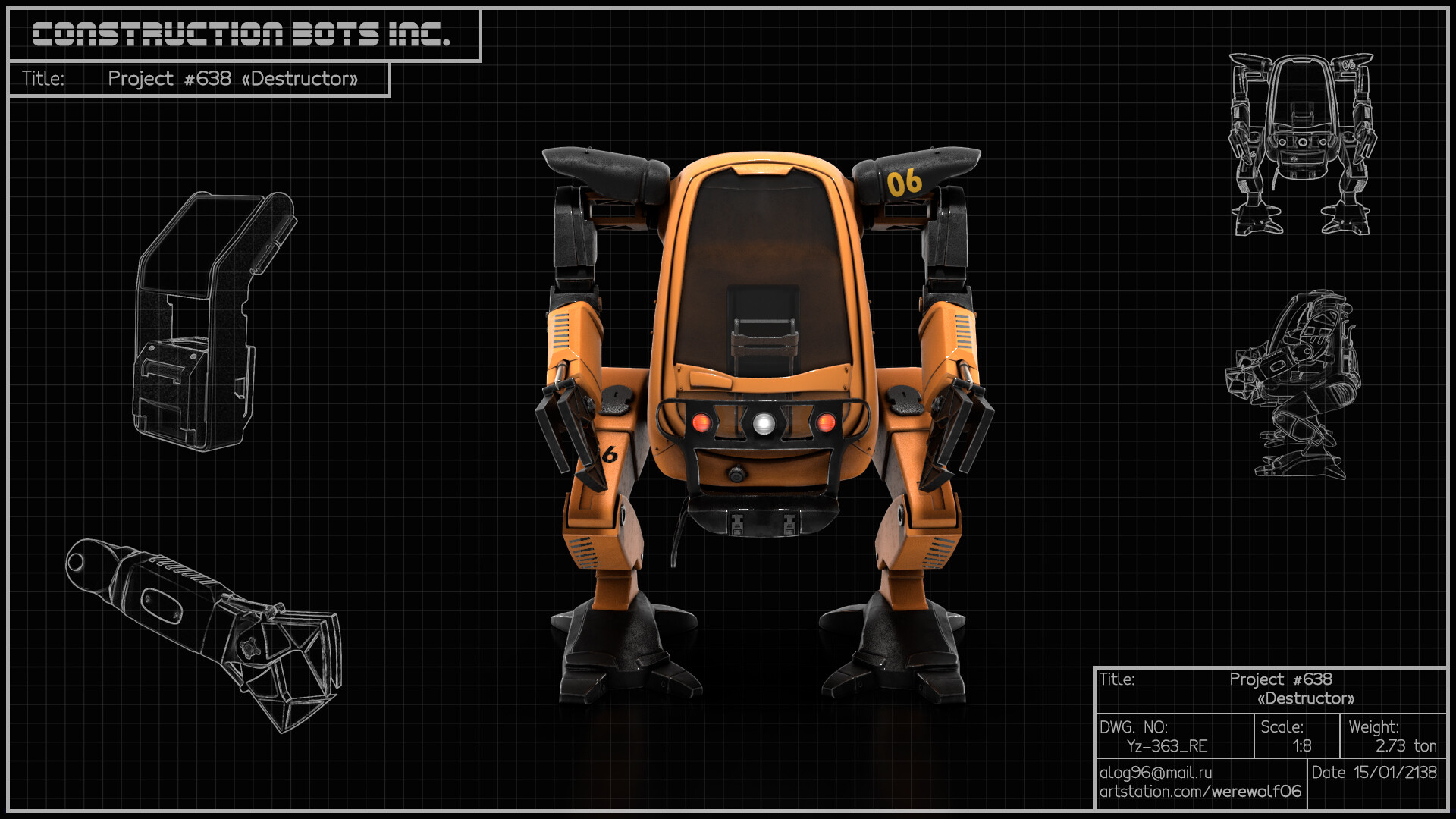 ArtStation - Construction bot 'Destructor'
