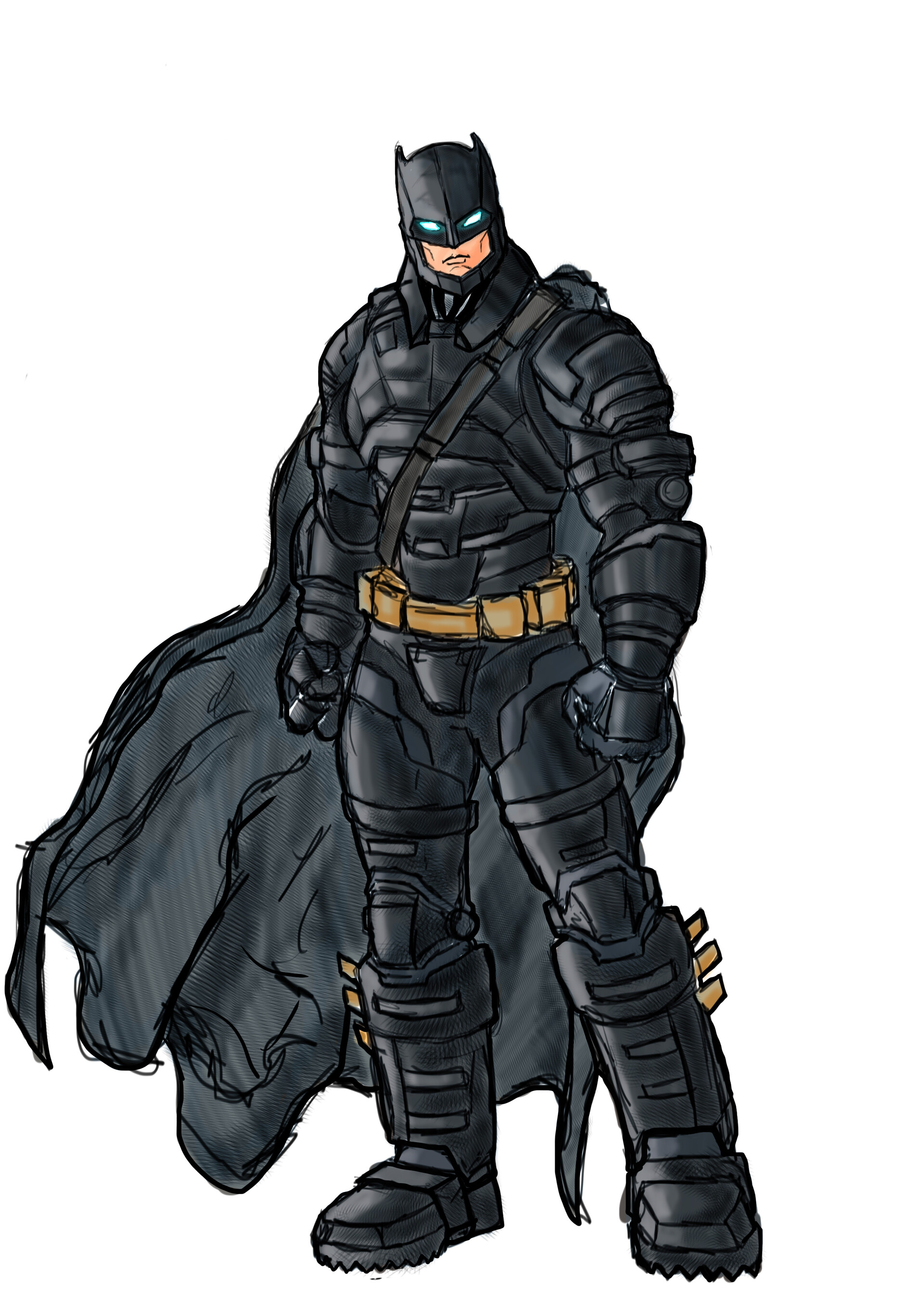 how to draw batman armor
