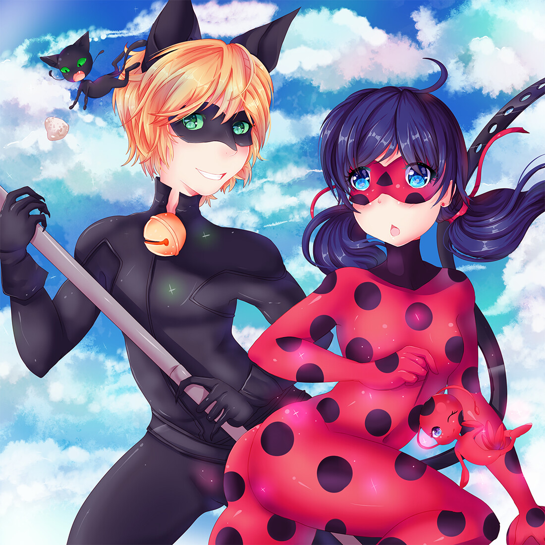 how to draw cat noir anime