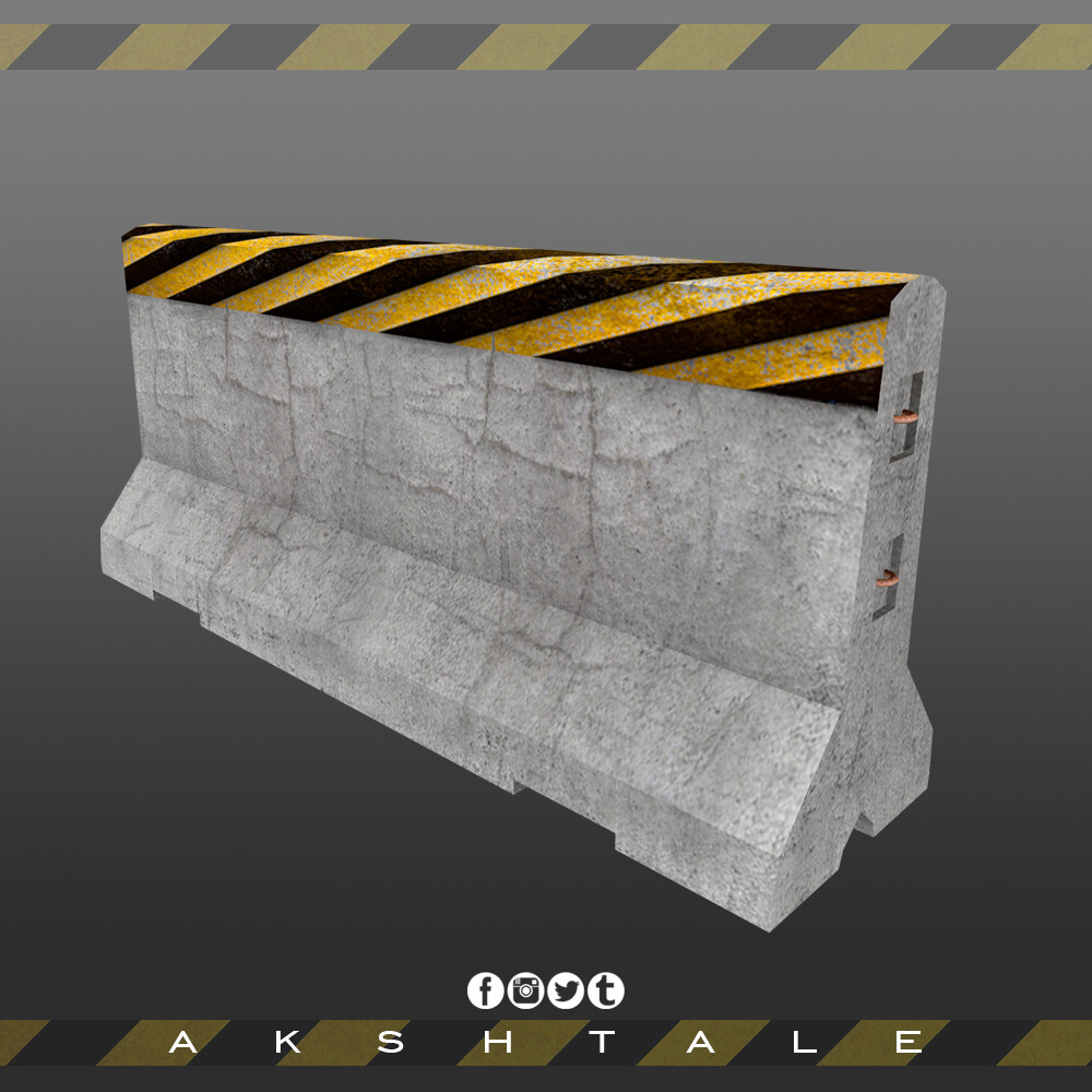 ArtStation - Low Poly Roadblock