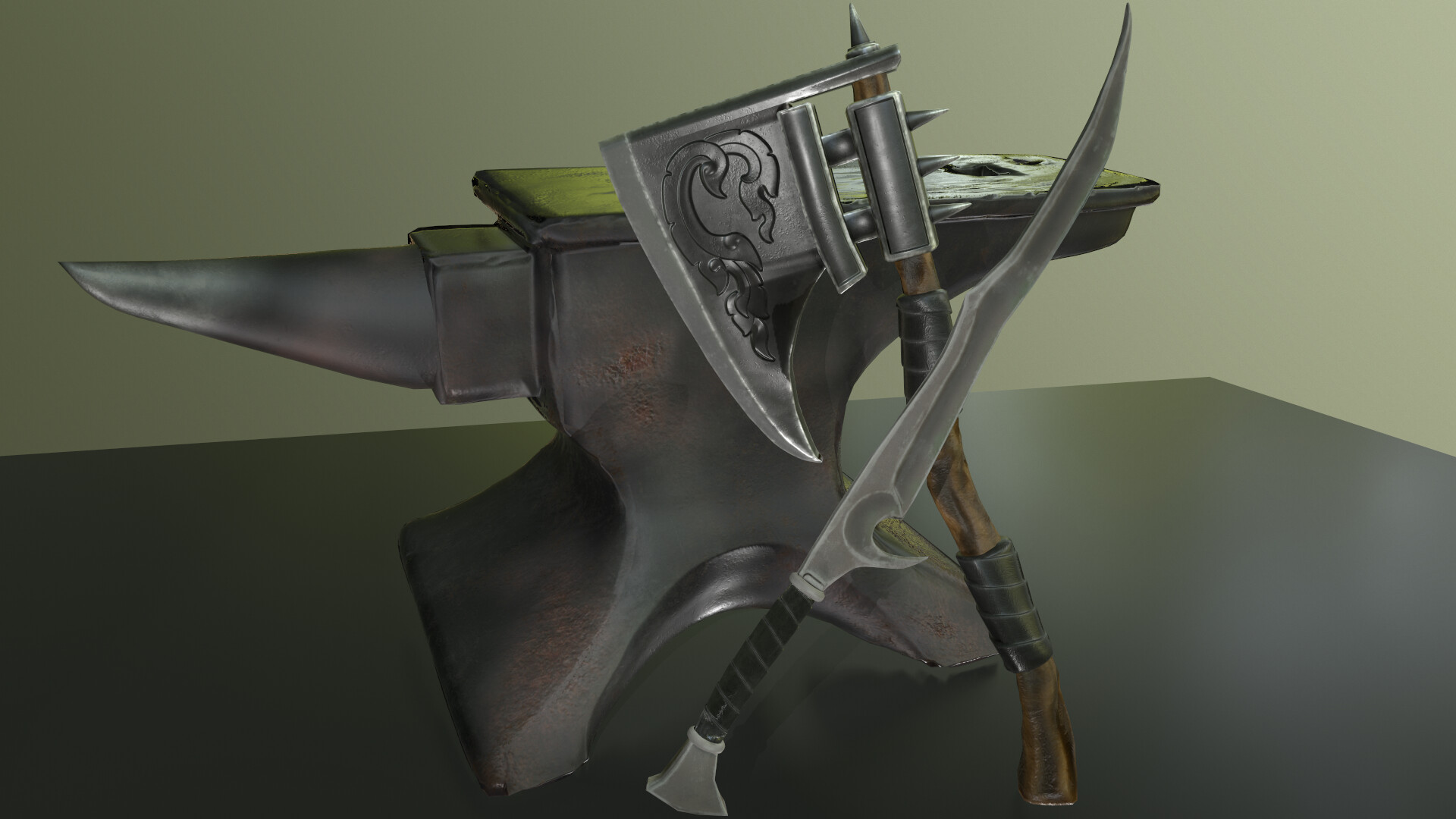 ArtStation - Weapons and Anvil