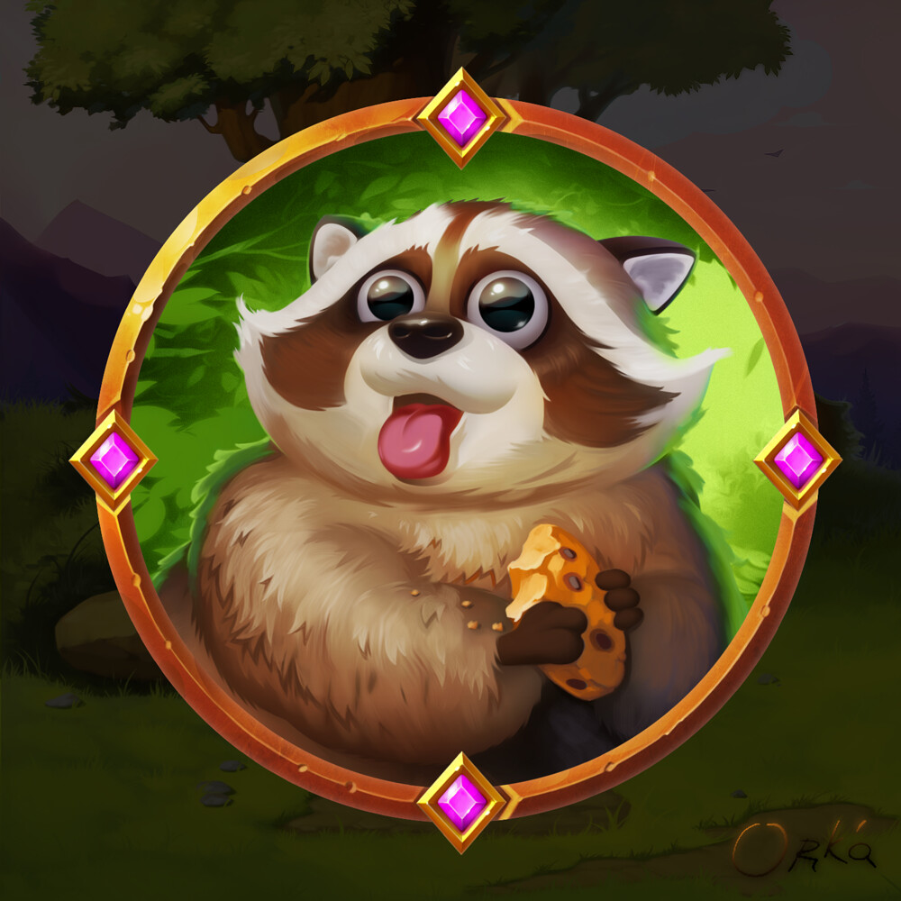 ArtStation - Cute racoon