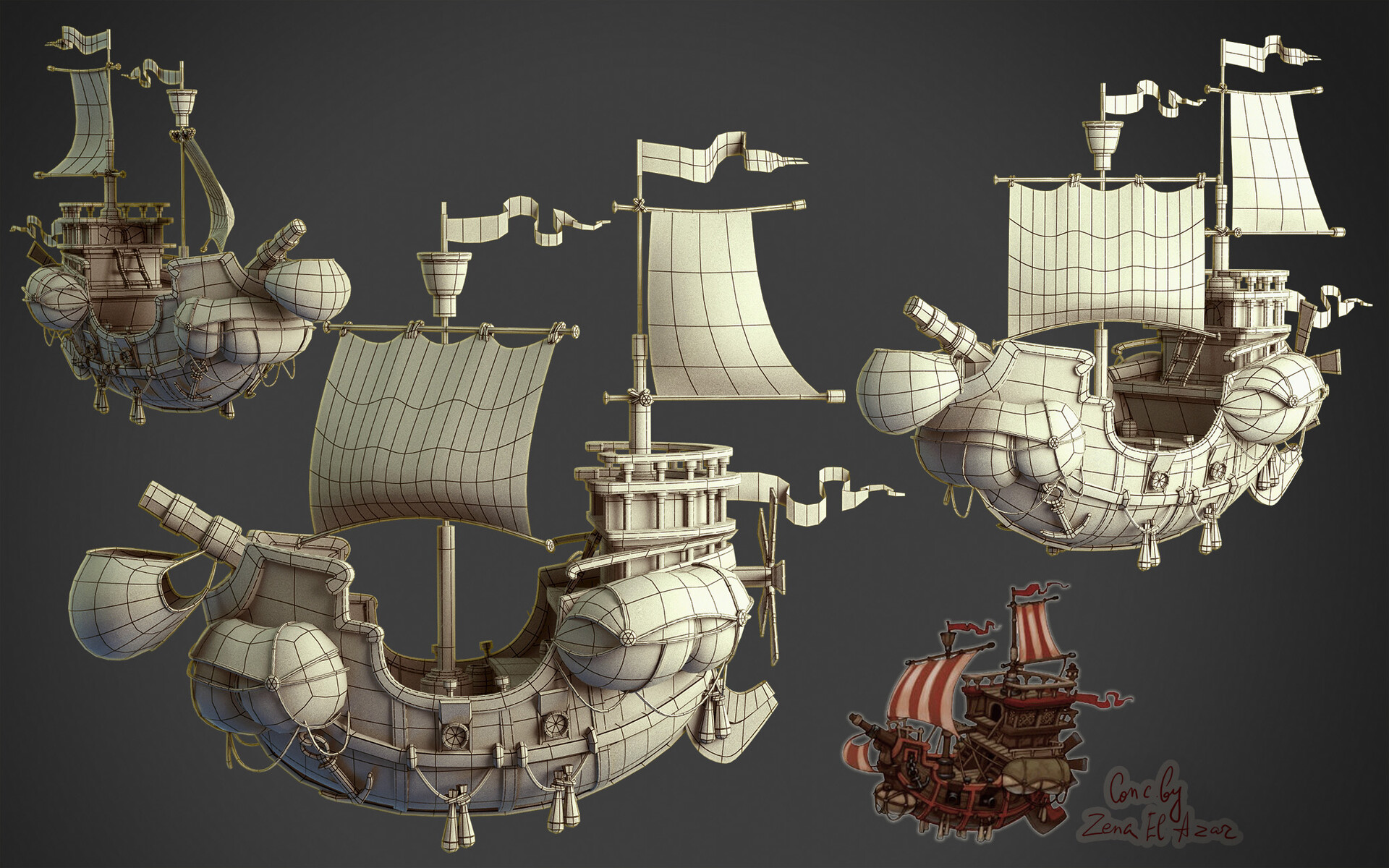 ArtStation - Сartoon ship