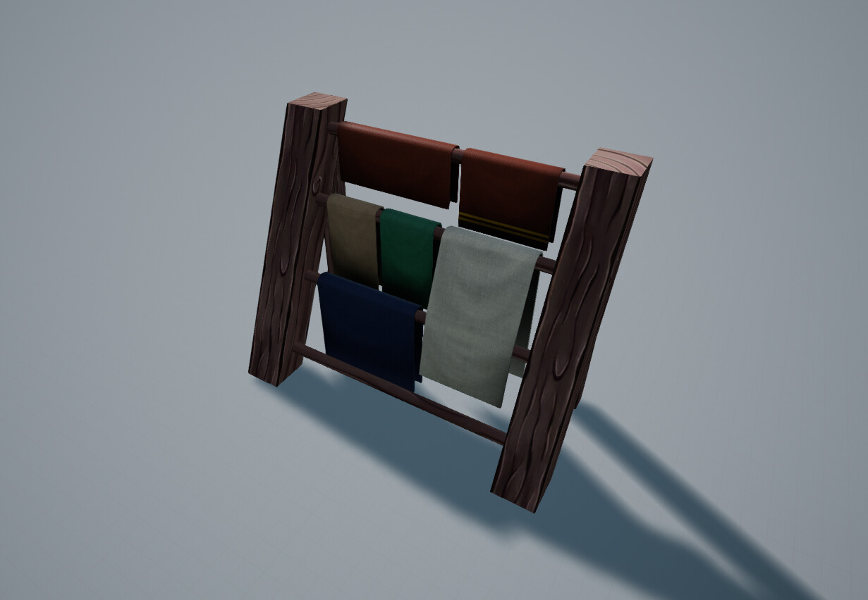 ArtStation - 3D Medieval Cloth Rack