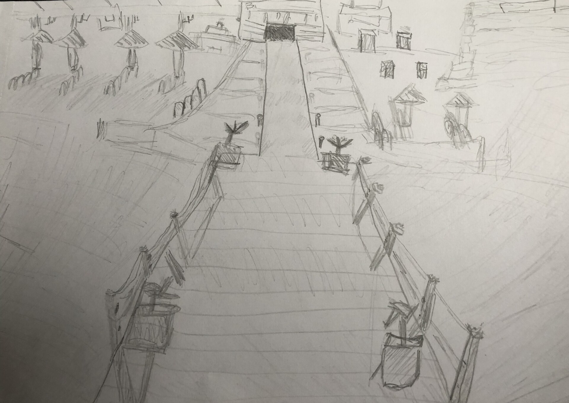 ArtStation - 2D Sketch of An Environment