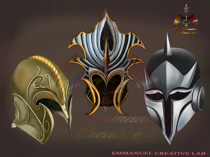 ArtStation - Helmet props for game