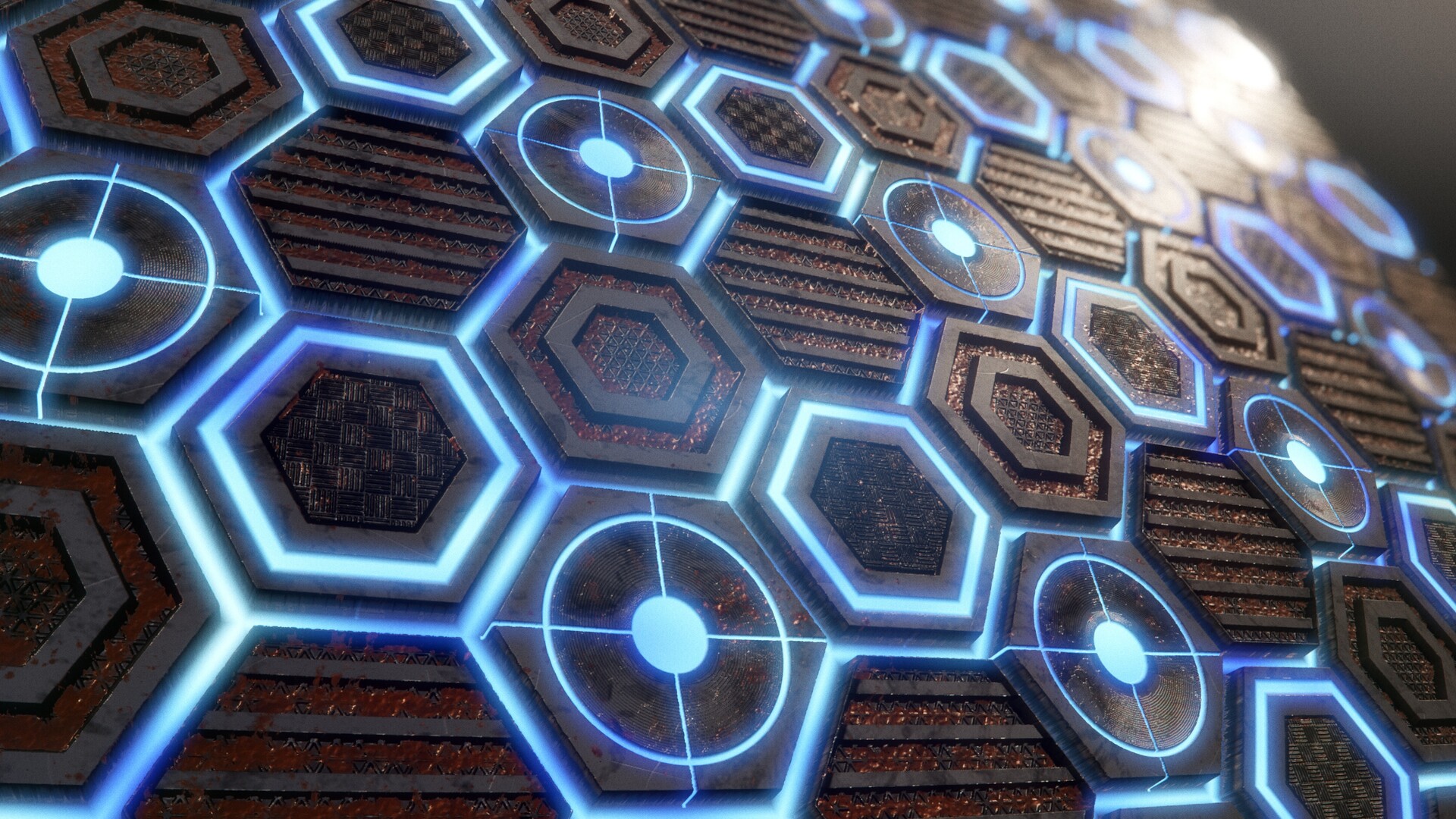Ryan Gaveglia - Portfolio - Sci-Fi Hexagonal Panels