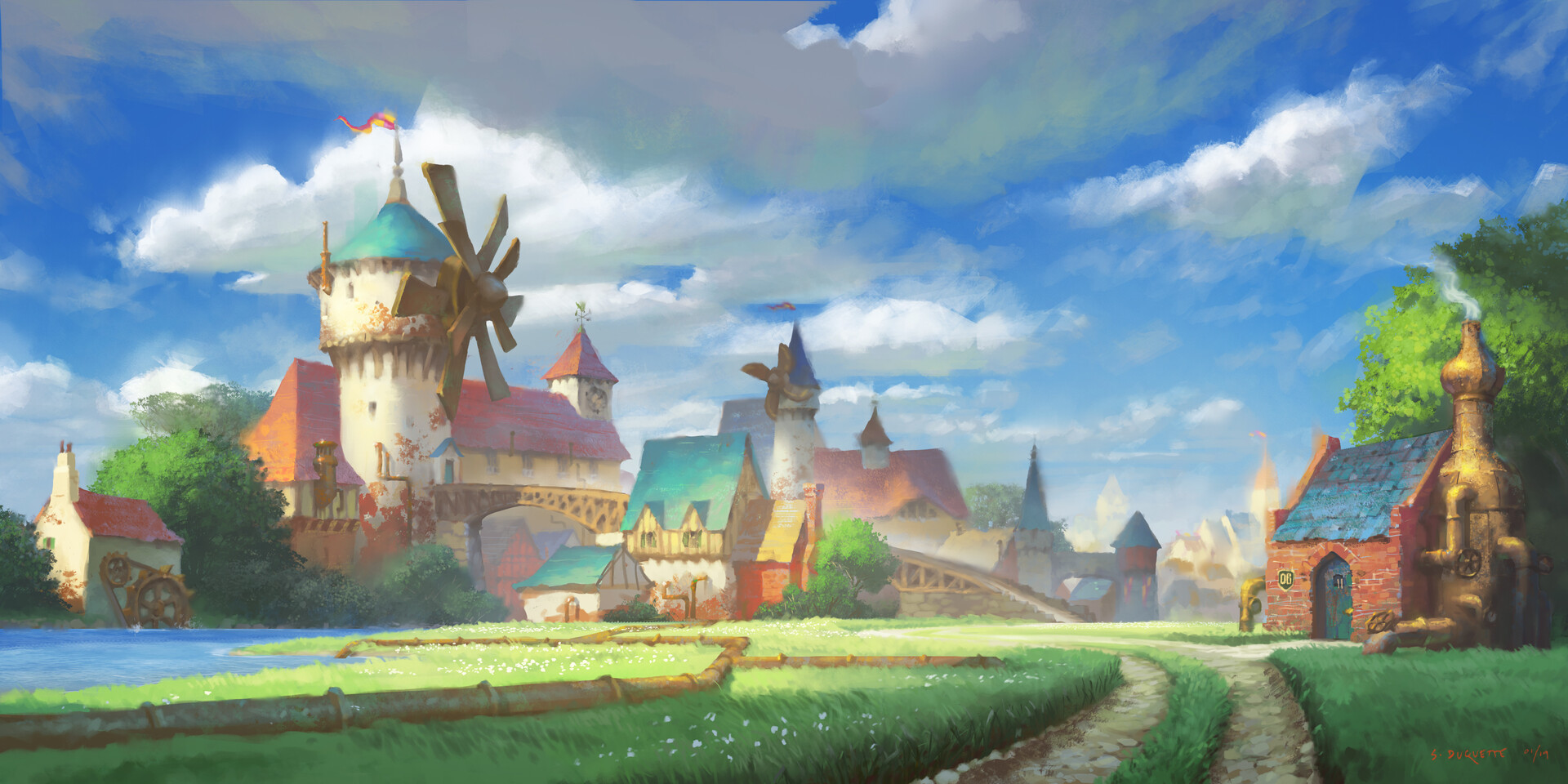 ArtStation - Windmill Town