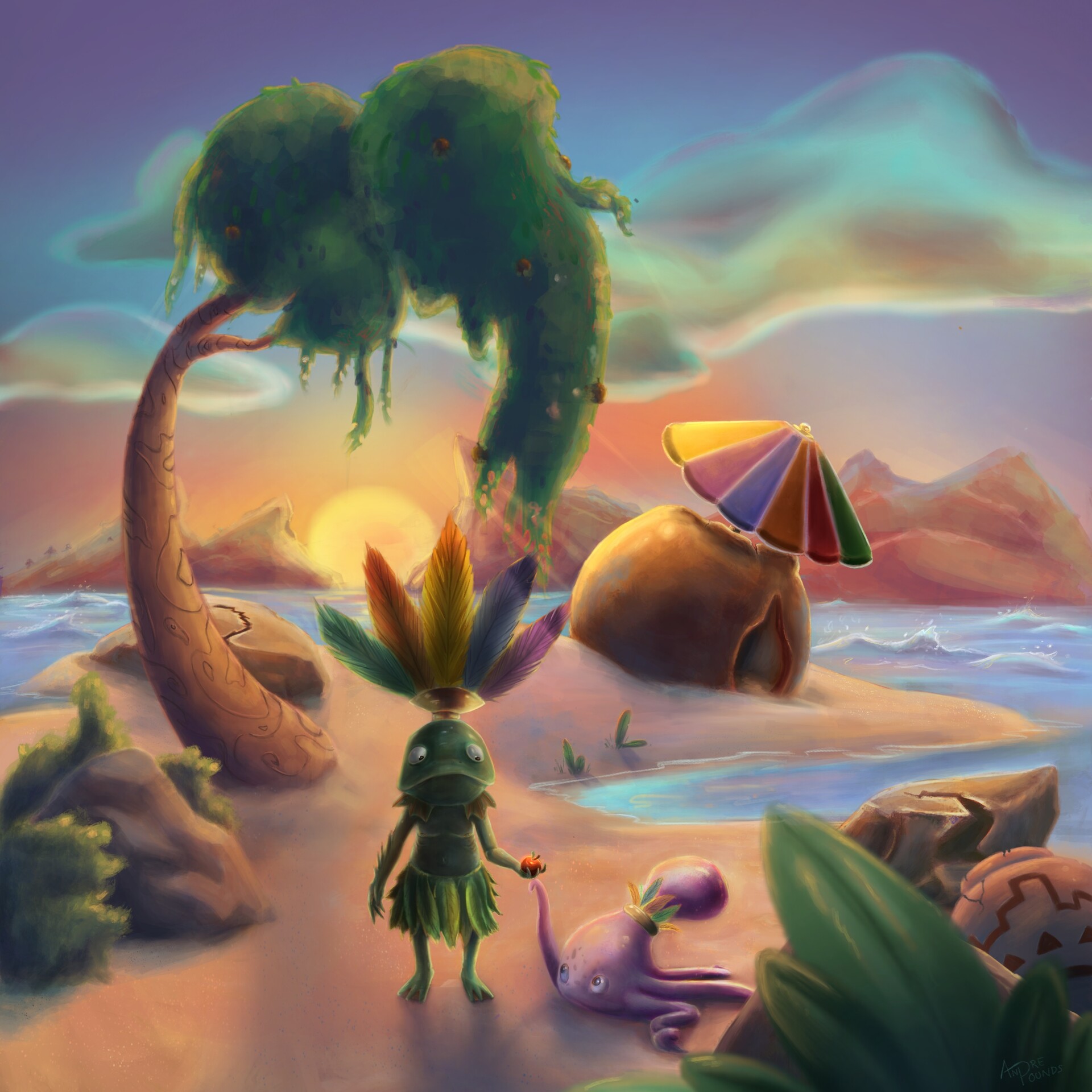 ArtStation - Fish Guy and Pet Octopus