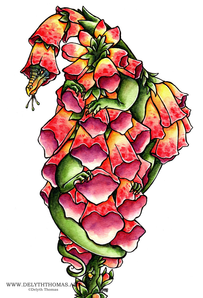 ArtStation - Flower Dragons - Foxglove