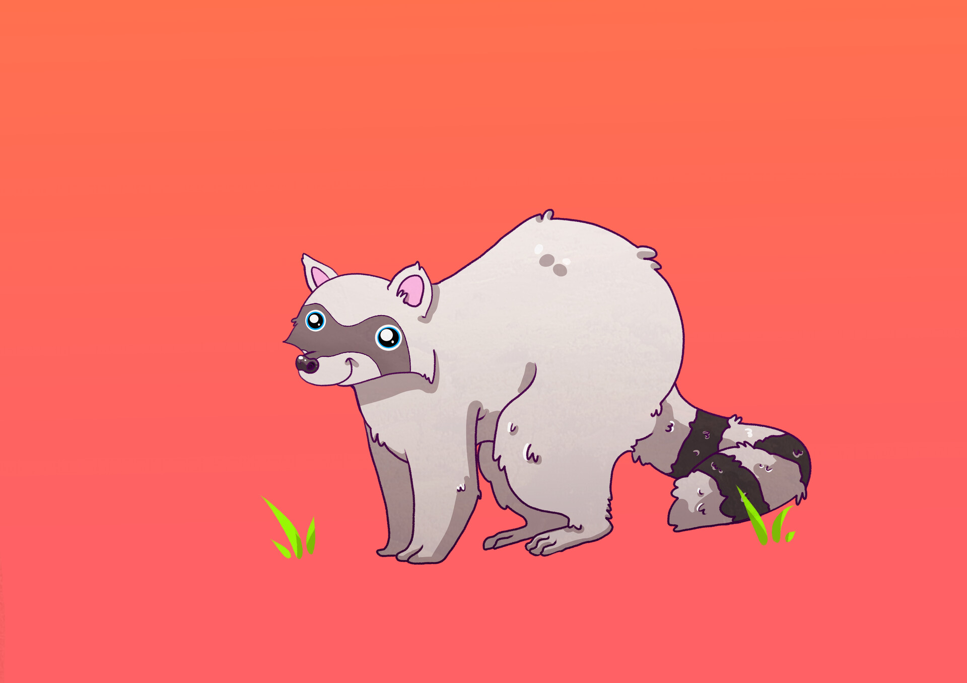 ArtStation - Derpy raccoon