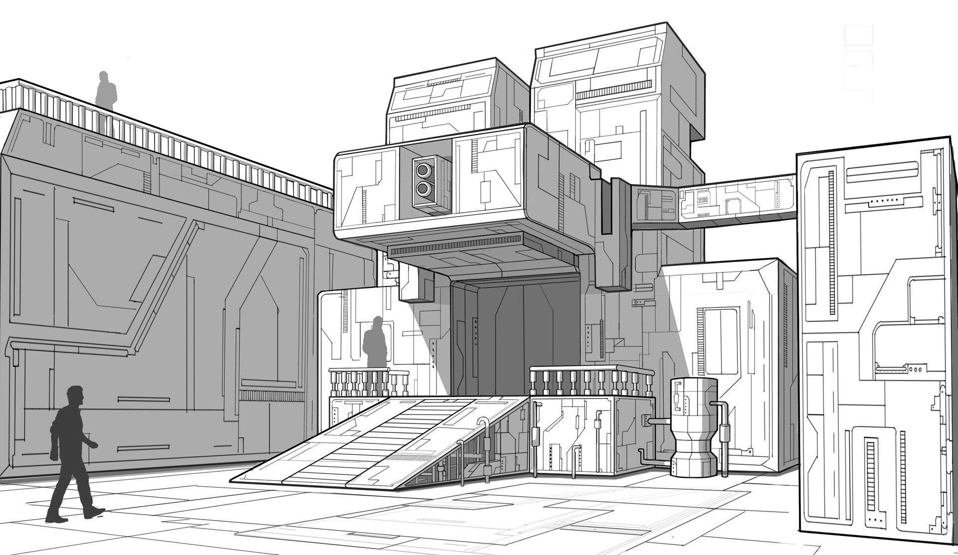 ArtStation - Sci-Fi Panel Line Work