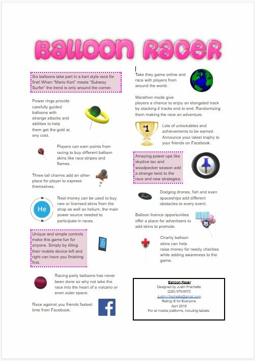 Justin Frechette - Ballon Racer