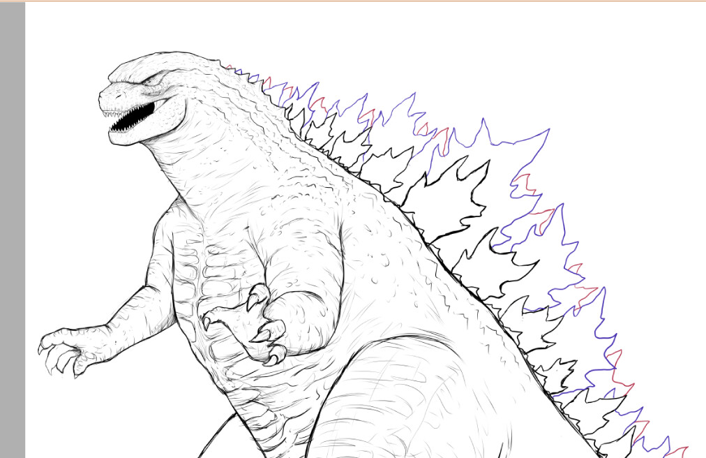burning godzilla coloring pages