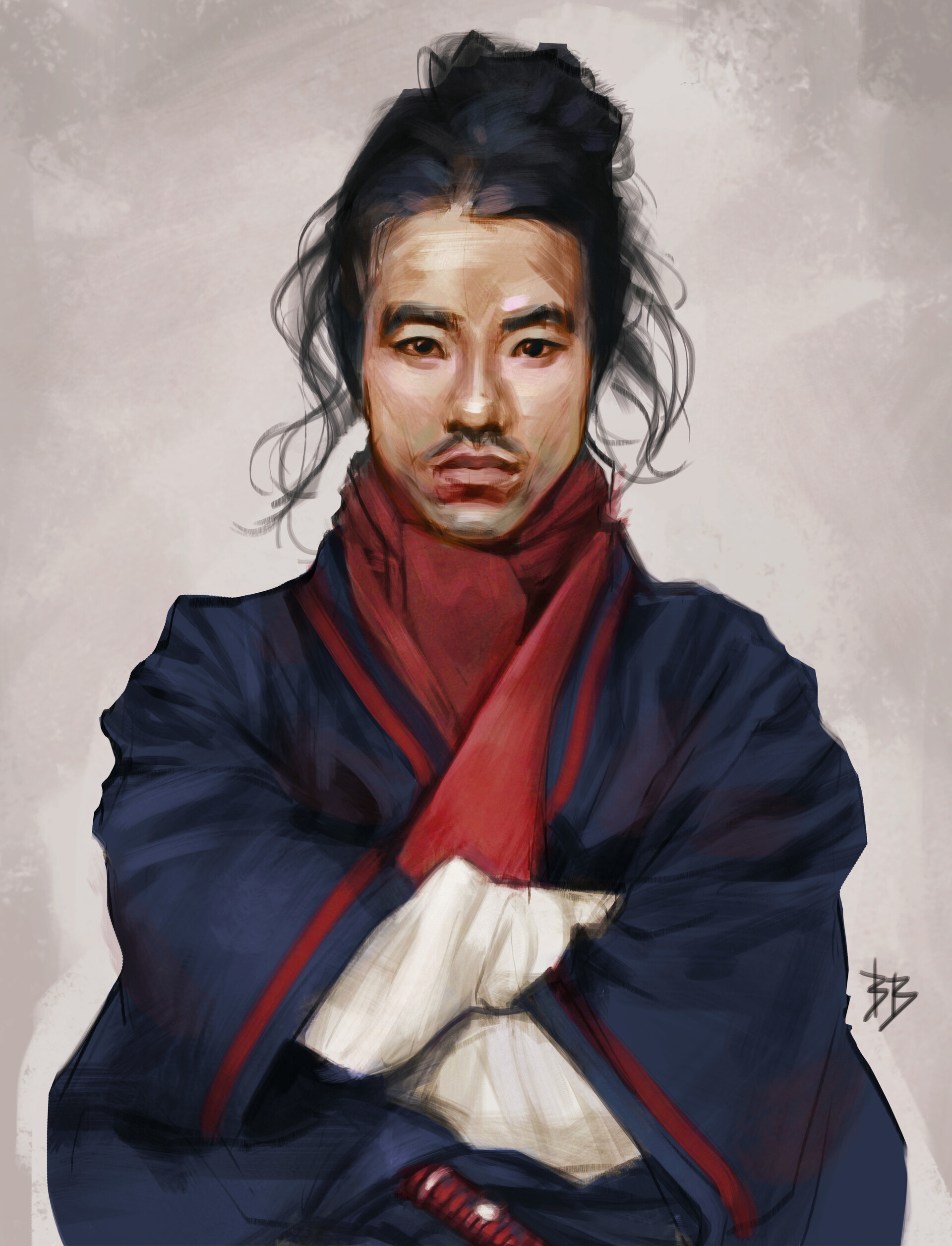 ArtStation - Samurai study + process