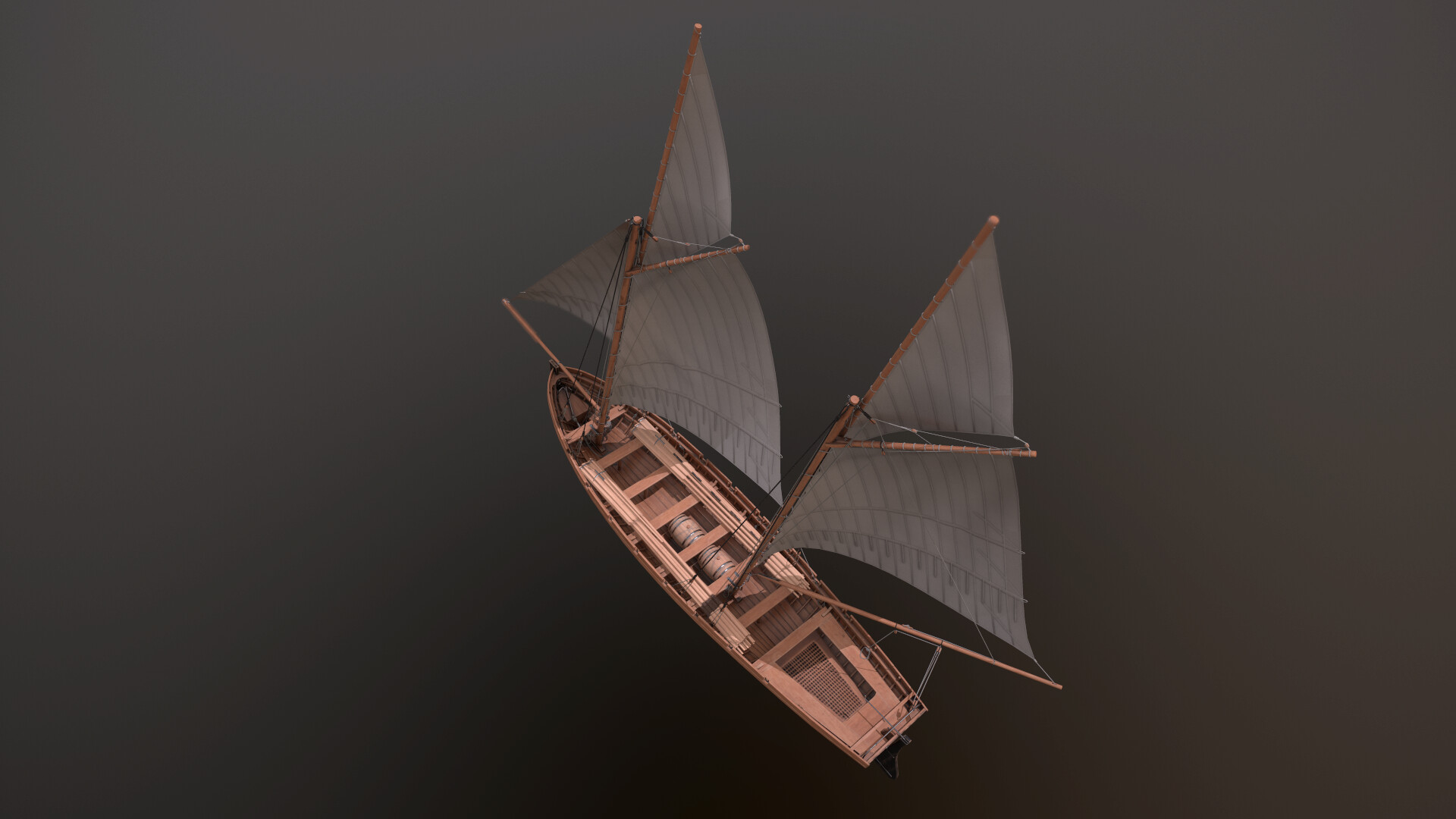 ArtStation - 16 oar boat with sailing arms
