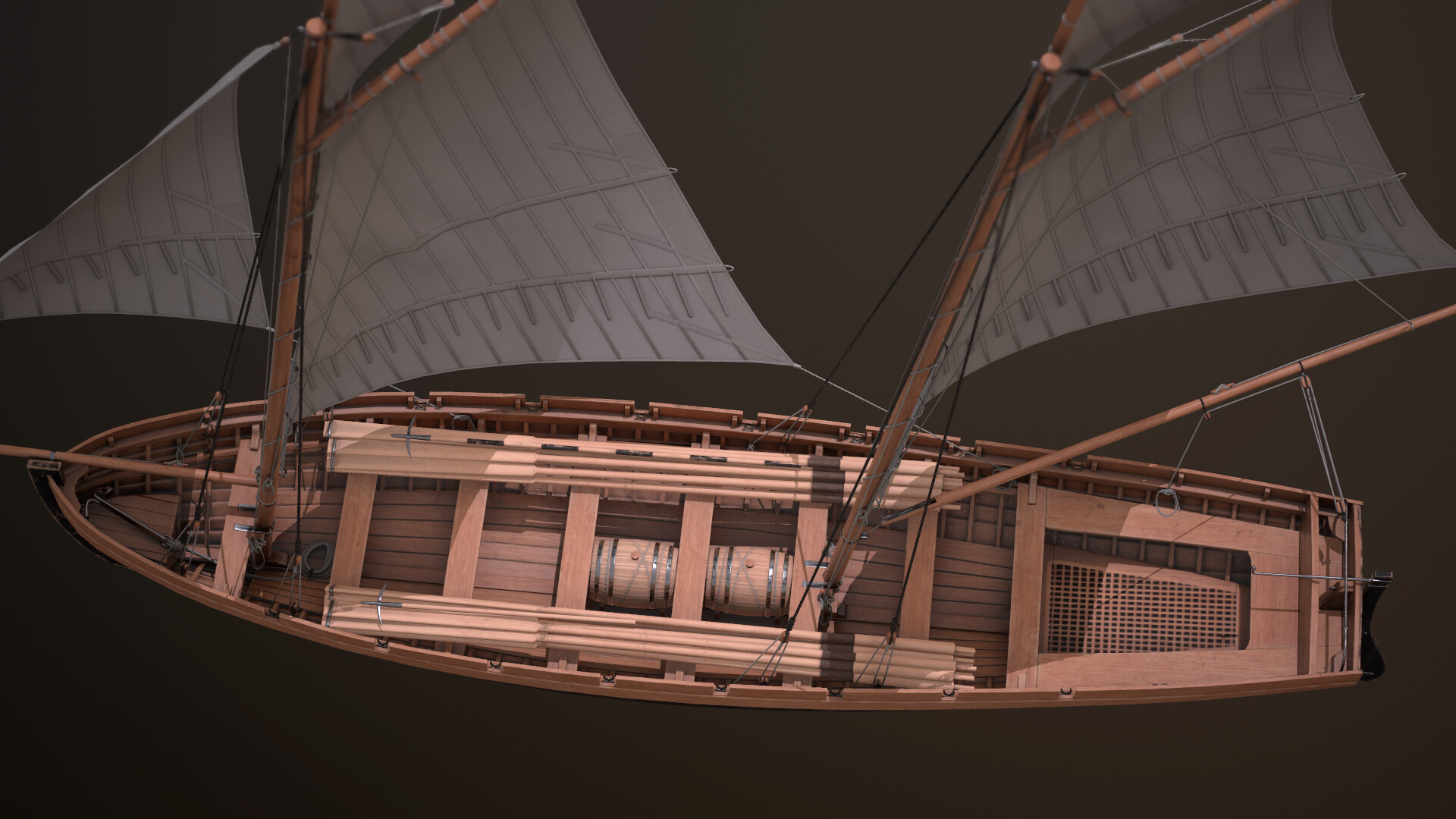 Sergey Miletin - 16 oar boat with sailing arms