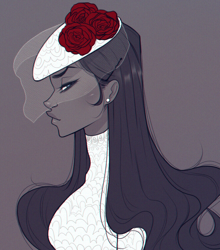 ArtStation - female 1/2 face sketch