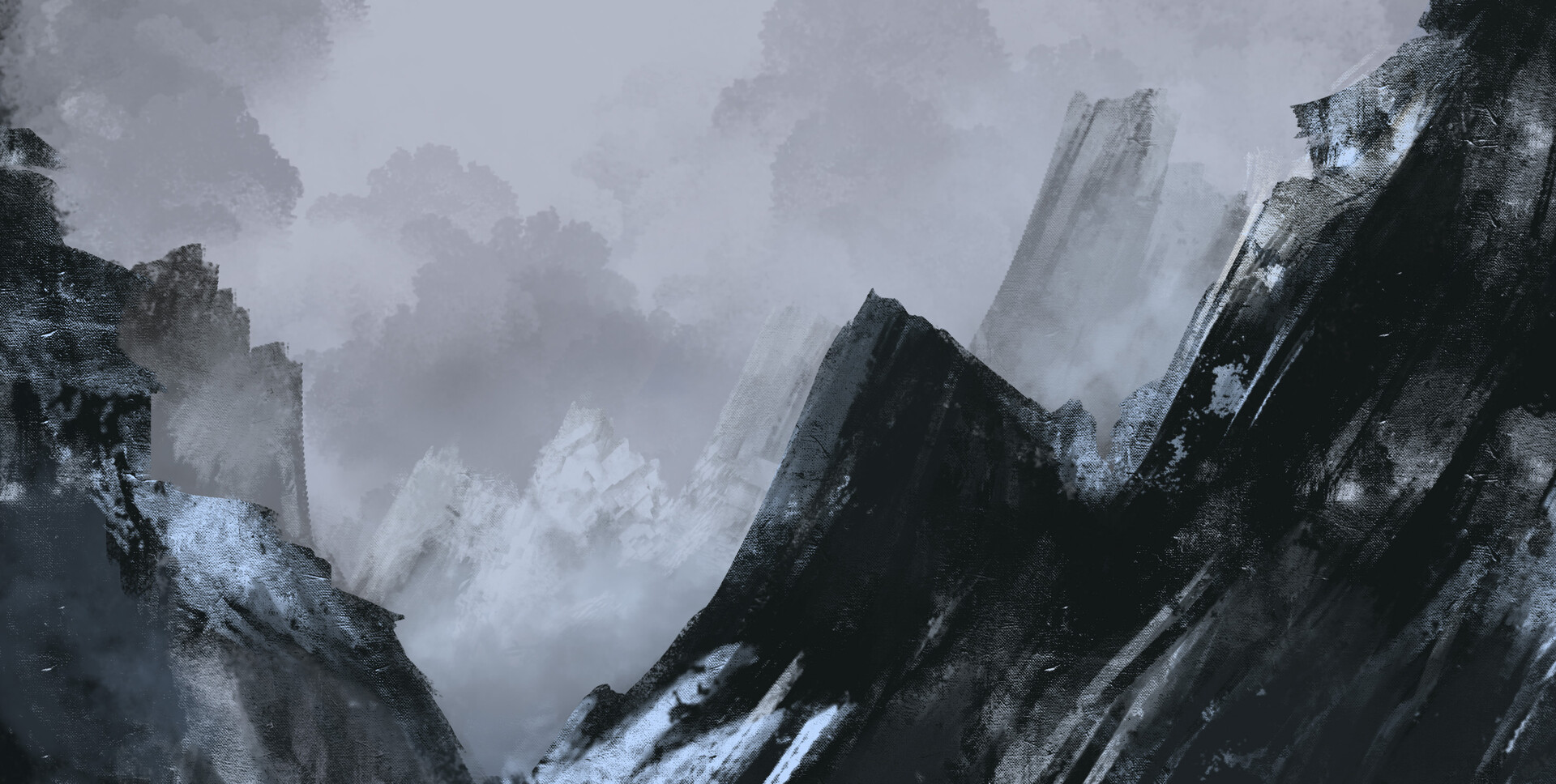 ArtStation - snow mountains