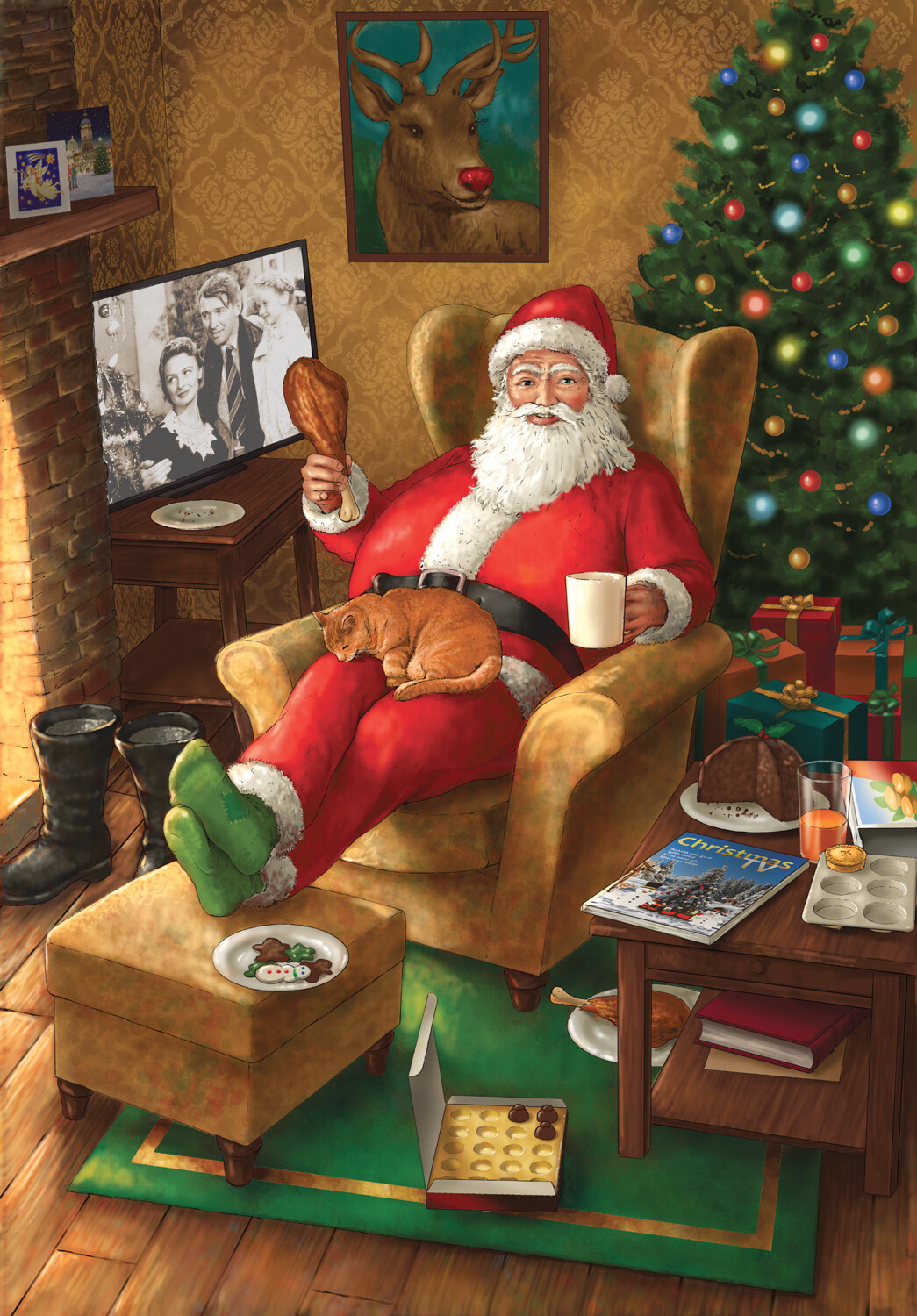 ArtStation - Santa Claus Rrelaxing after Christmas