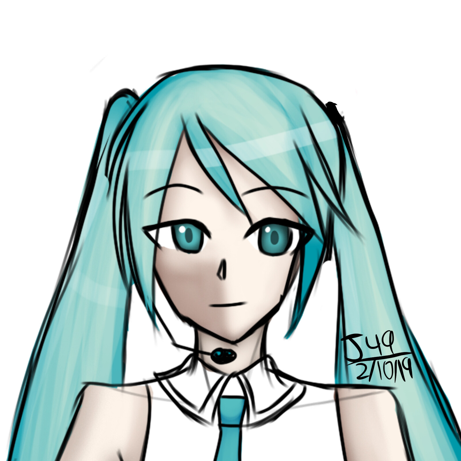 ArtStation - Hatsune Miku doodle (portrait)