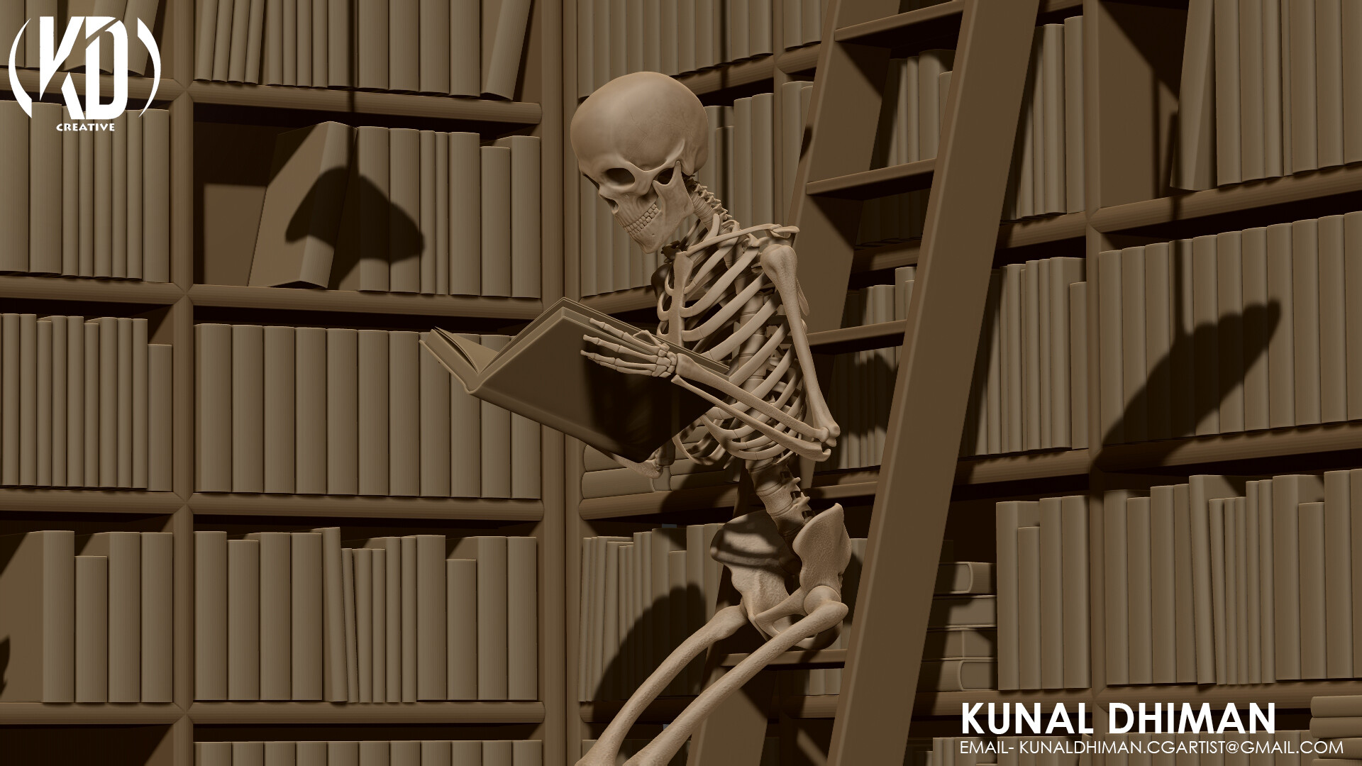 ArtStation - Skeleton in The Library