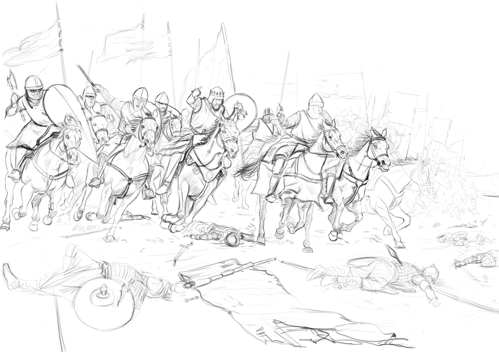 Medieval War Drawing