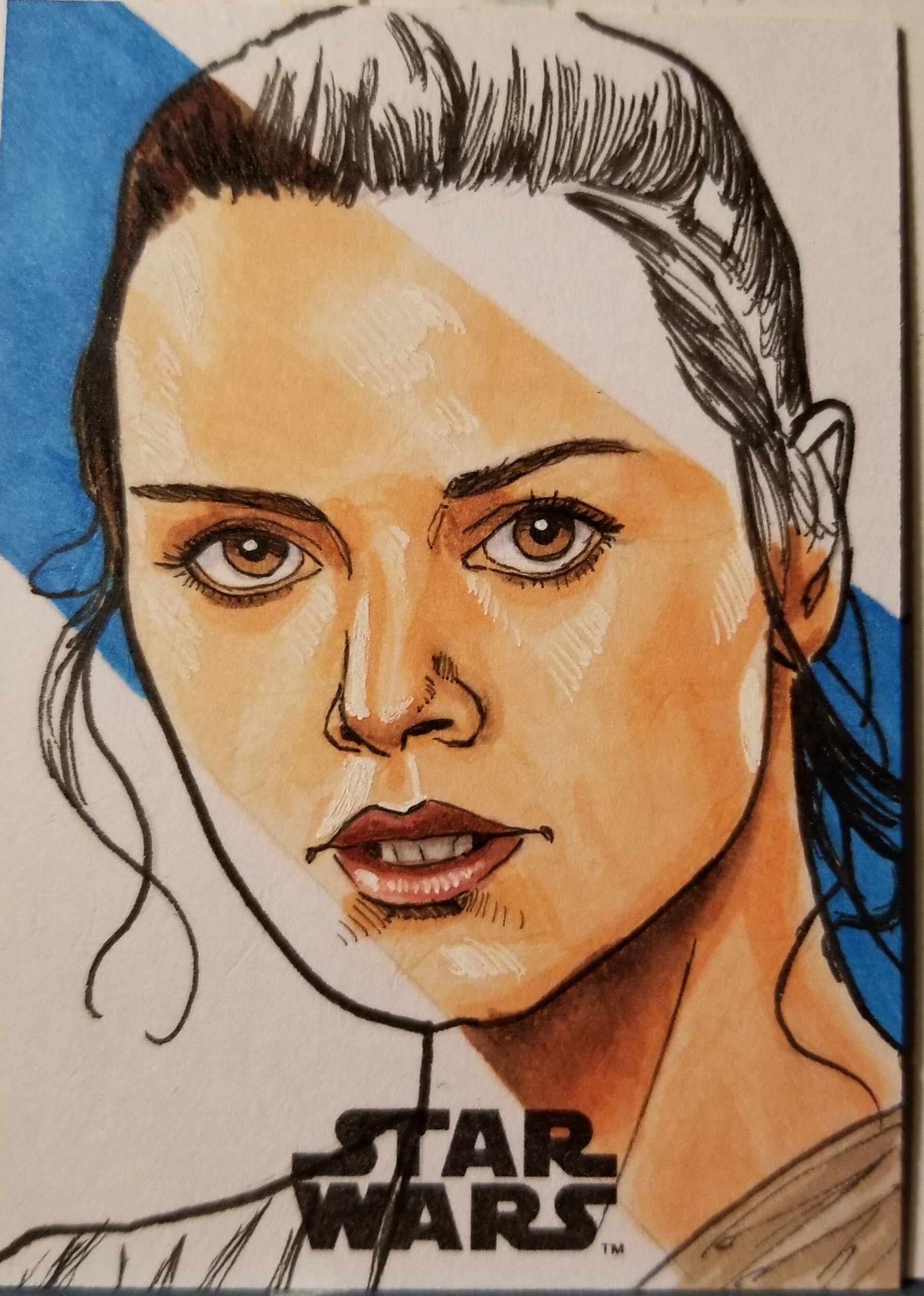 ArtStation - Topps Star Wars Galaxy 2018 Rey Sketch Card