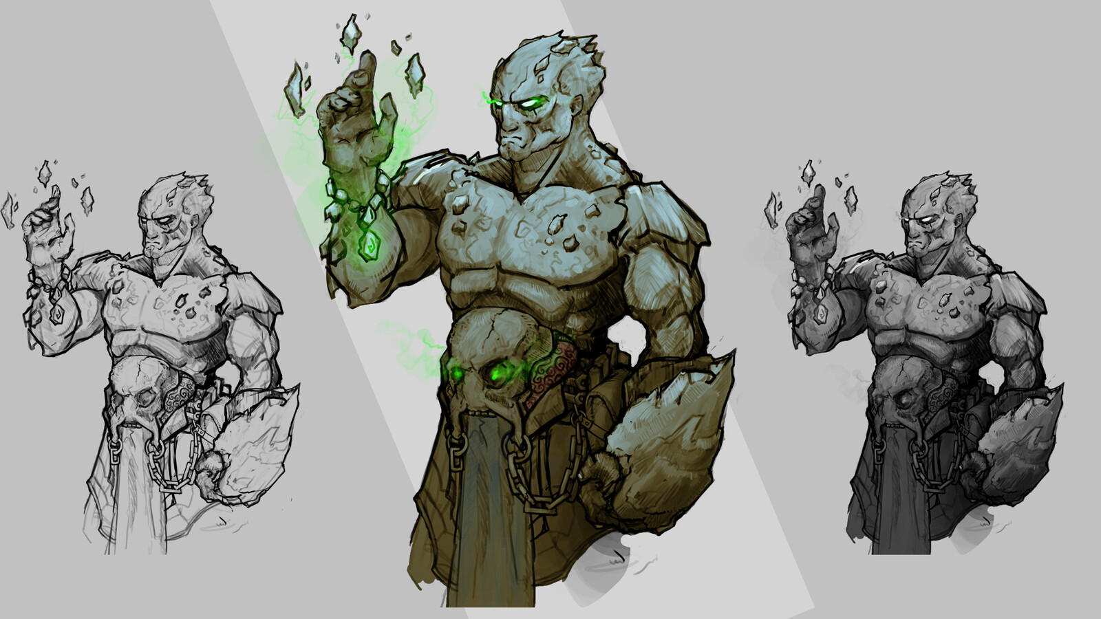 Nicholas "Rookzer0" - Character Sketches - Oread Pathfinder rpg