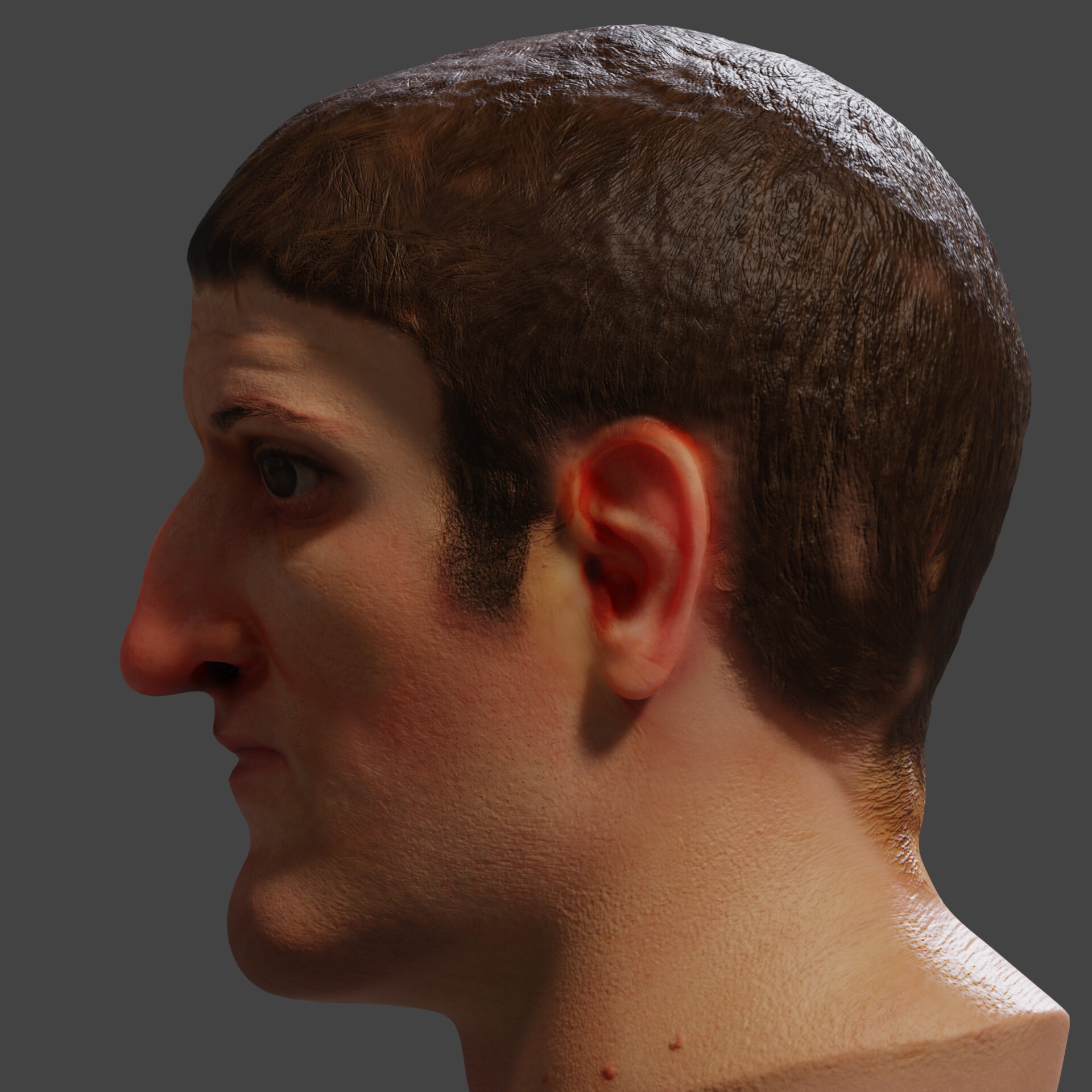 Curtis Durane - Emperor Constantius Chlorus bust with real skin