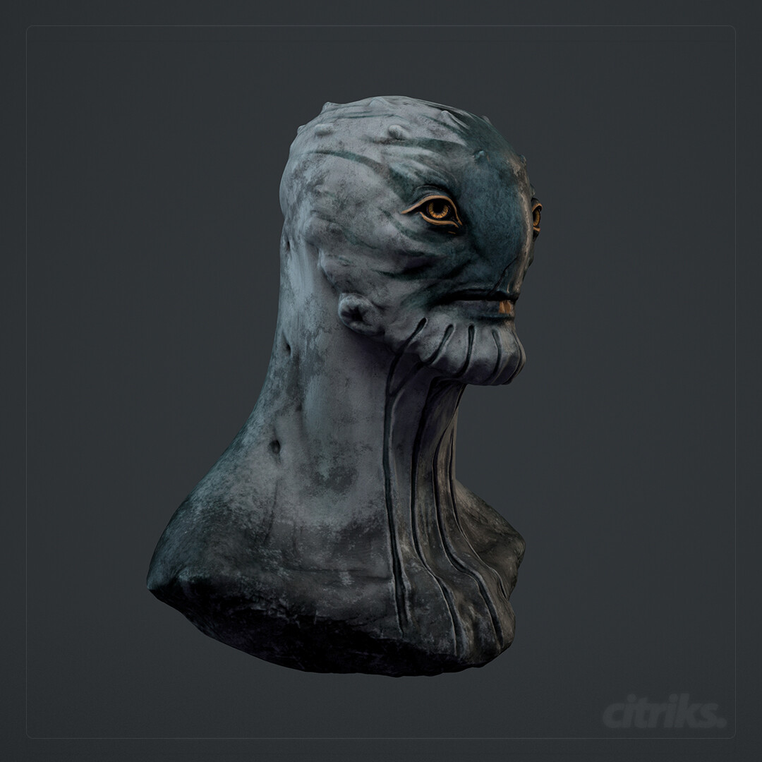 ArtStation - Aquatic Alien Head Sculpt
