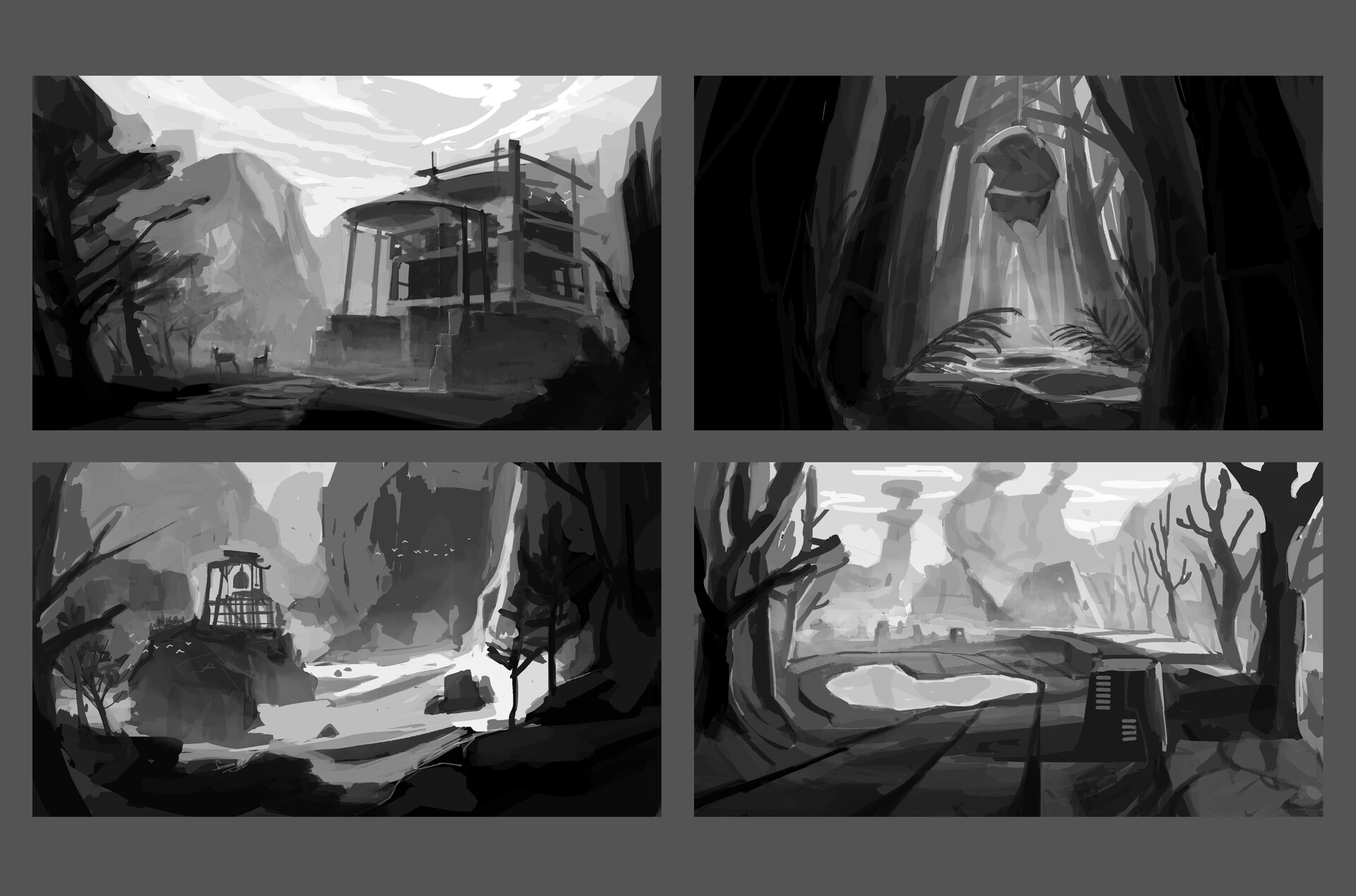 ArtStation - environments grayscale